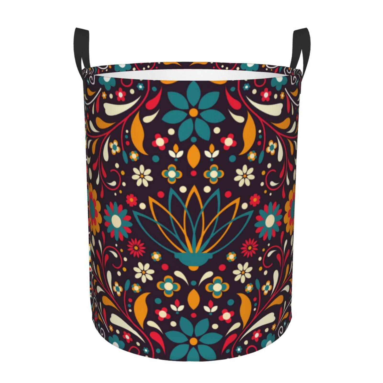 Fotbe Colorful Mexican2 Laundry Basket with Handles, Waterproof Large ...