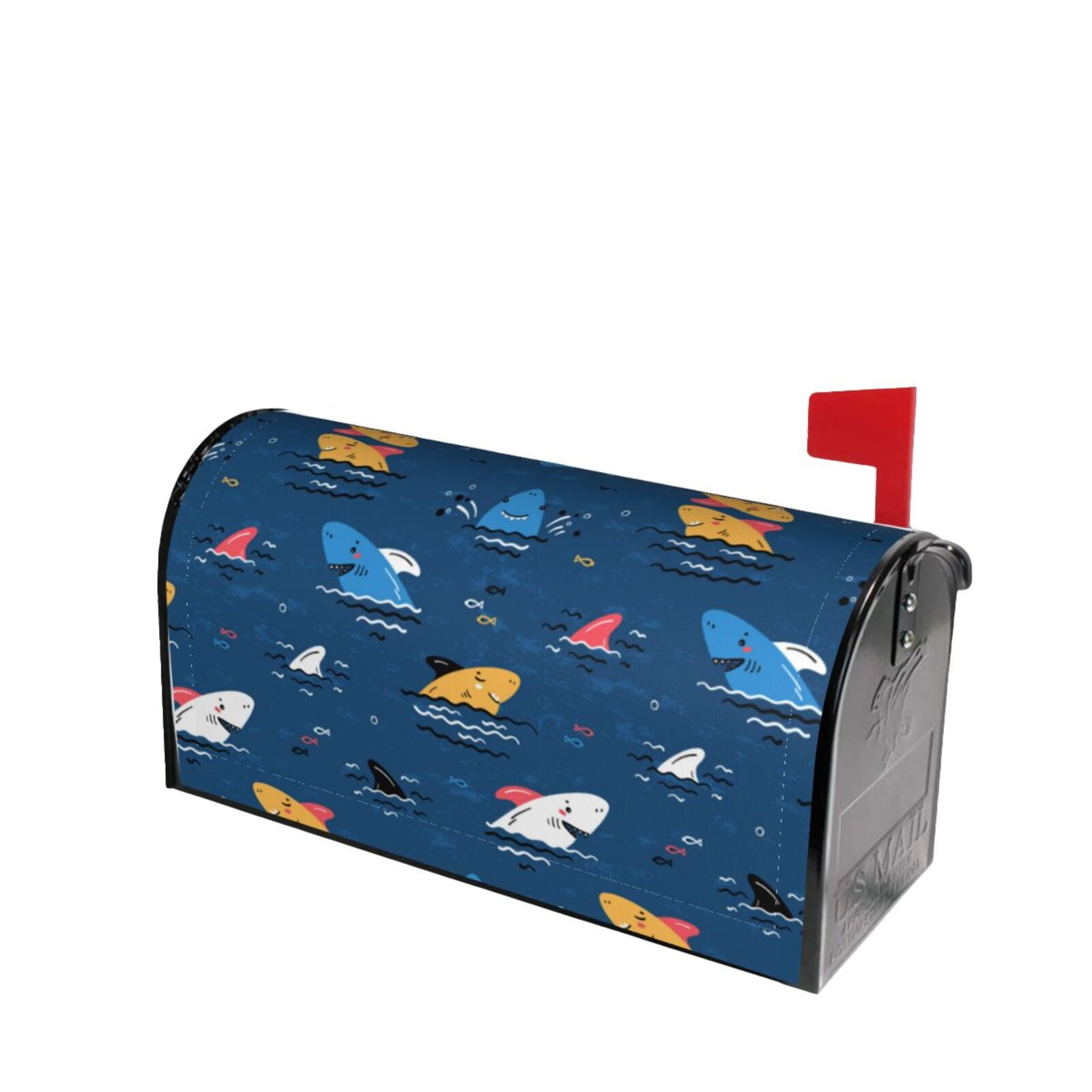 Fotbe Colorful Ocean Shark Mailbox Covers Post Letter Box Cover Garden ...