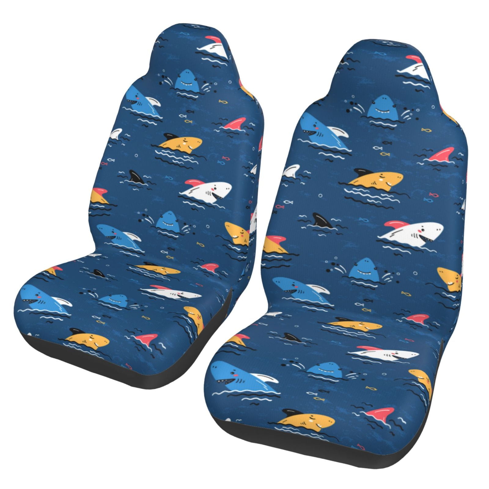 Fotbe Colorful Ocean Shark Pattern Automotive Seat Covers for Cars ...