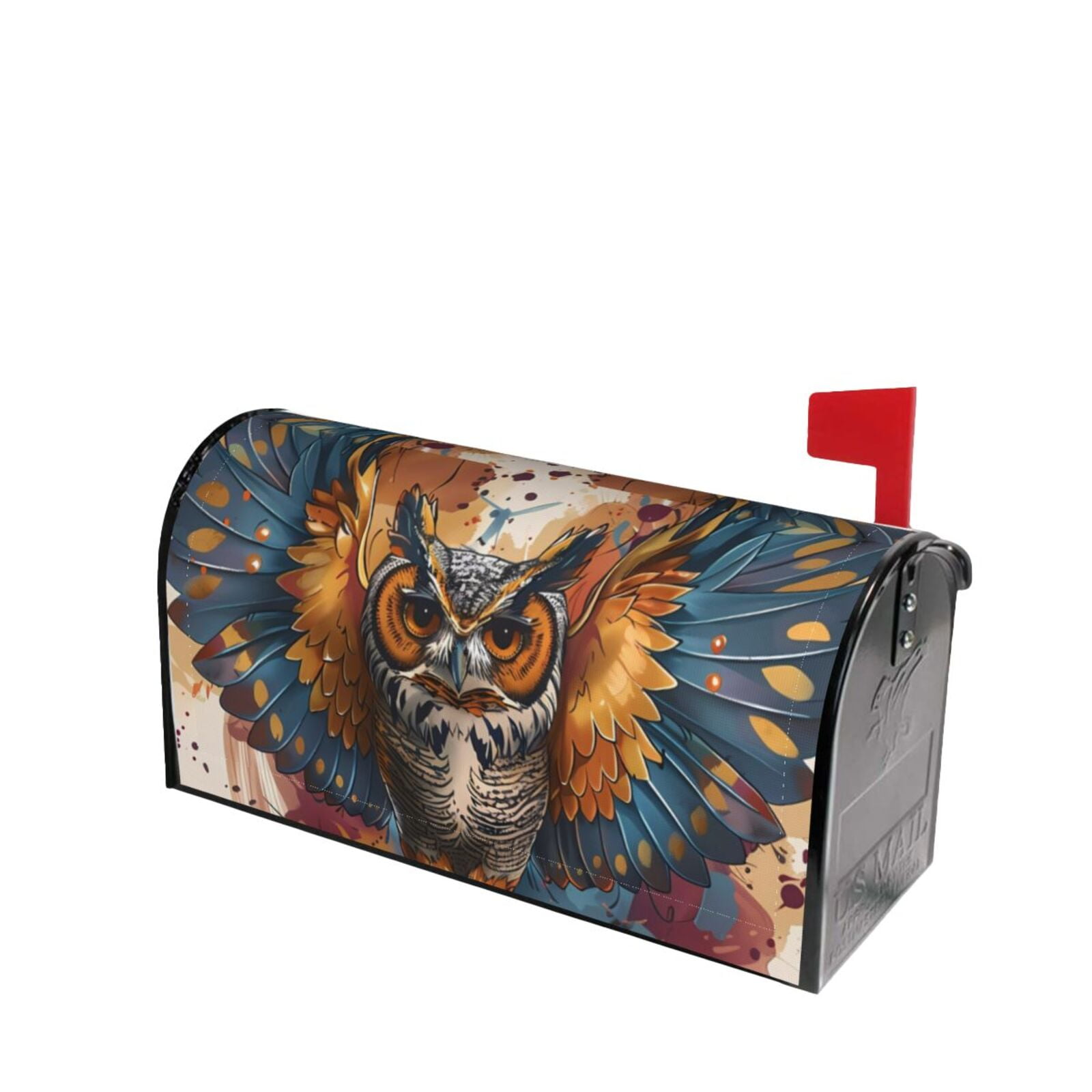 Fotbe Colorful Owl Tattoo Art Mailbox Covers Post Letter Box Cover ...
