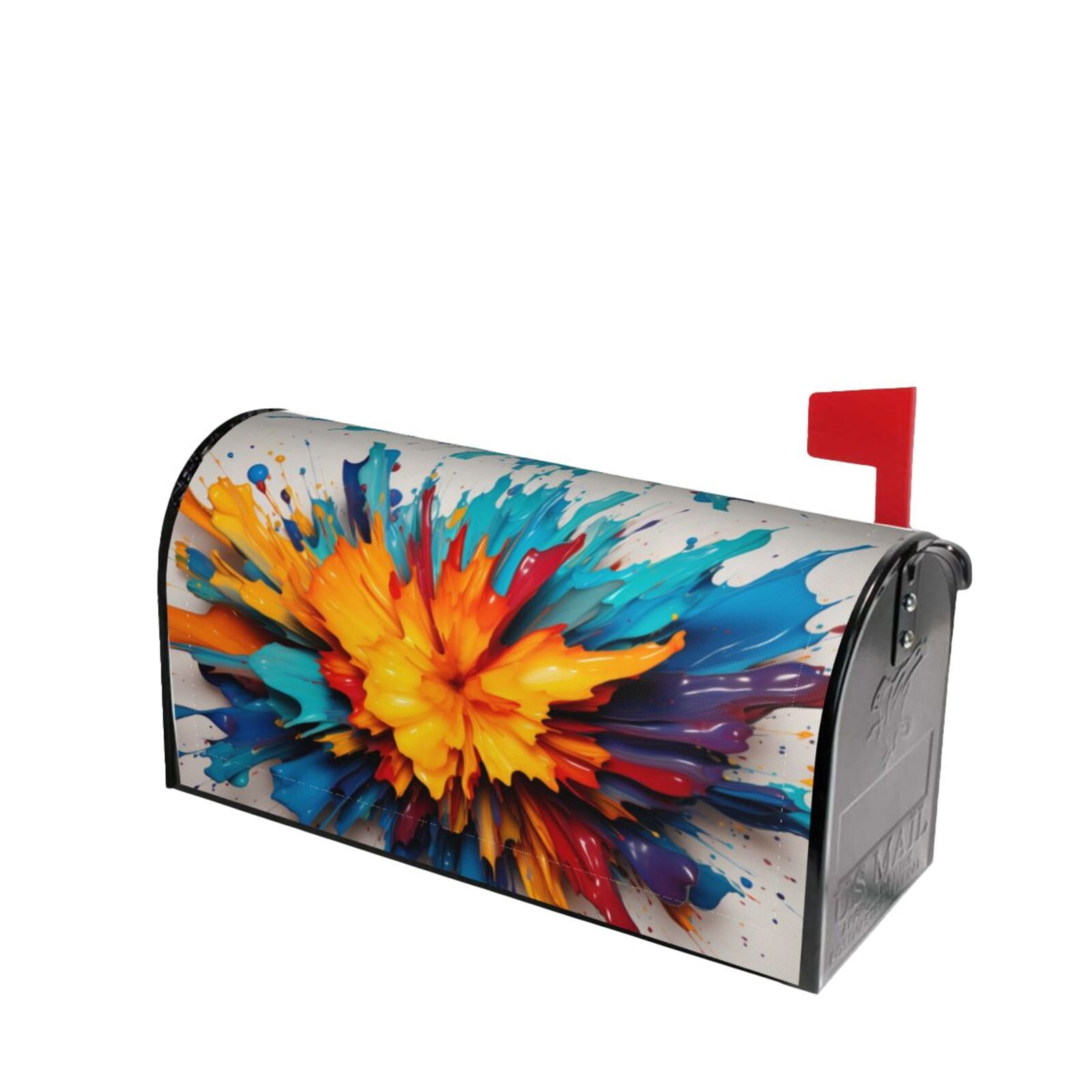 Fotbe Colorful Paint Print Mailbox Covers Post Letter Box Cover Garden ...