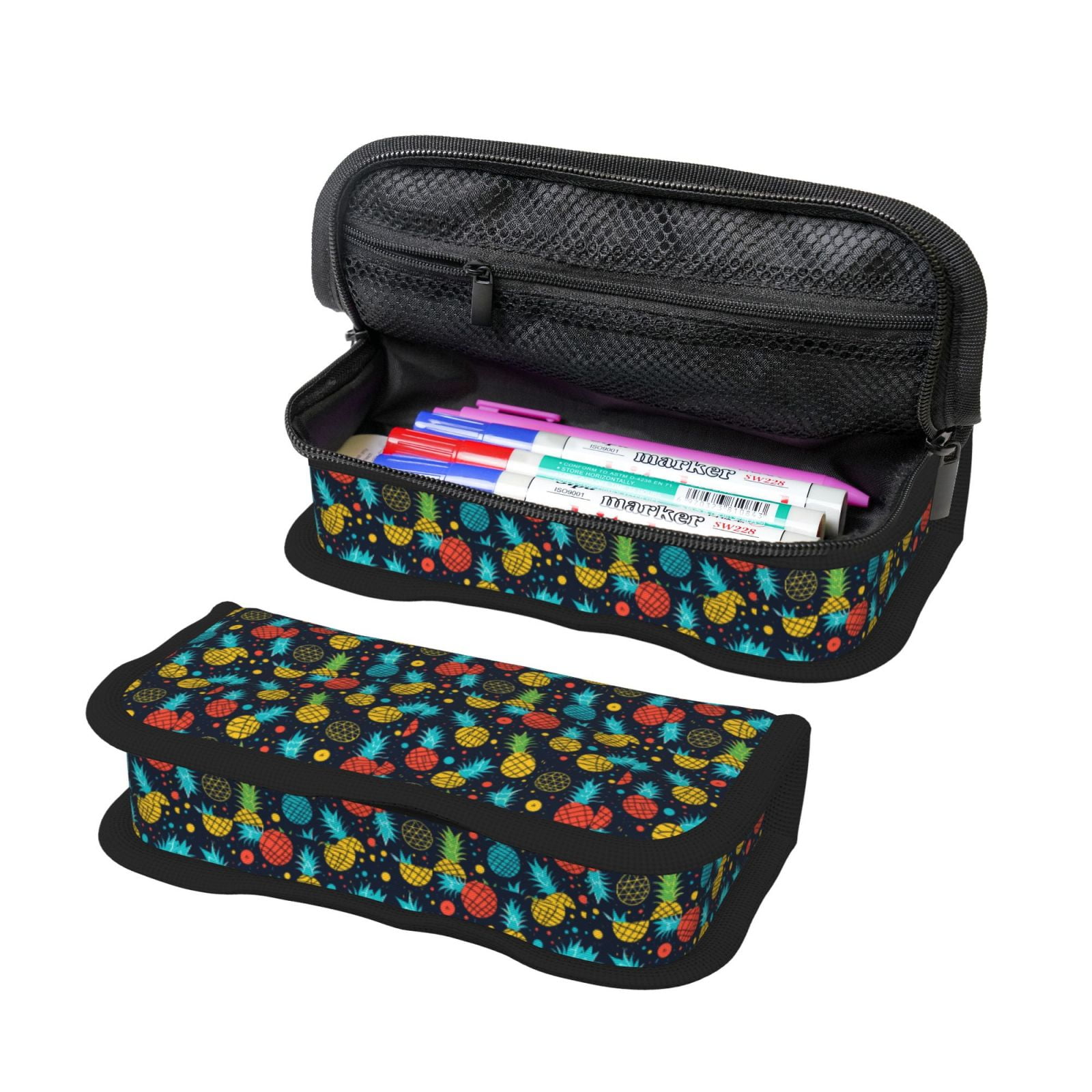 Fotbe Colorful Pineapple Pattern Pencil Case,Canvas Pen Case, Multi ...