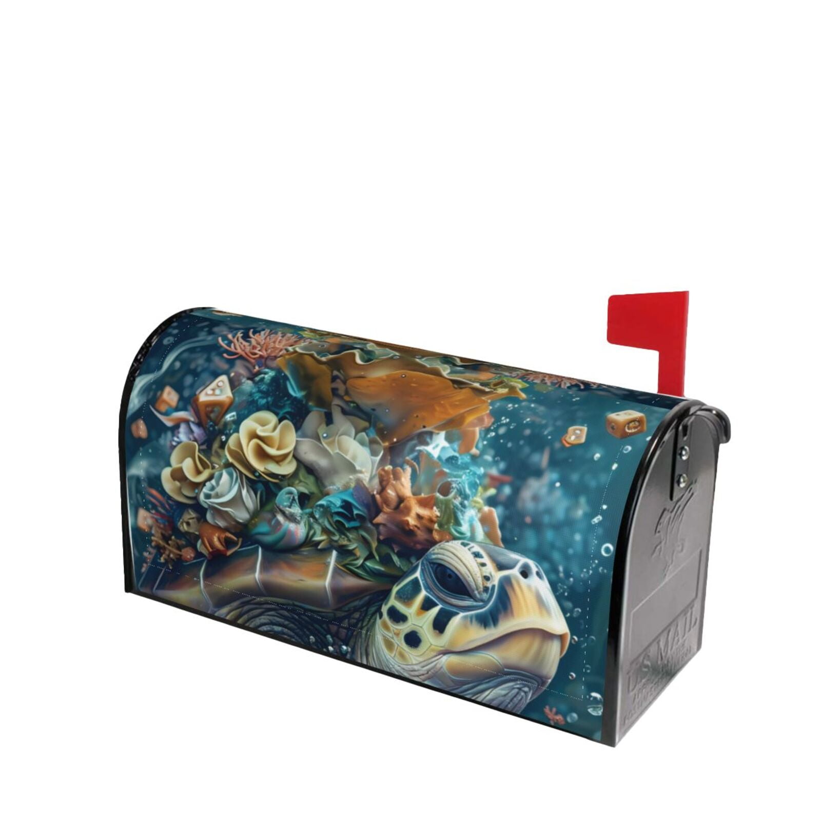Fotbe Colorful Plant Turtle Mailbox Covers Post Letter Box Cover Garden ...