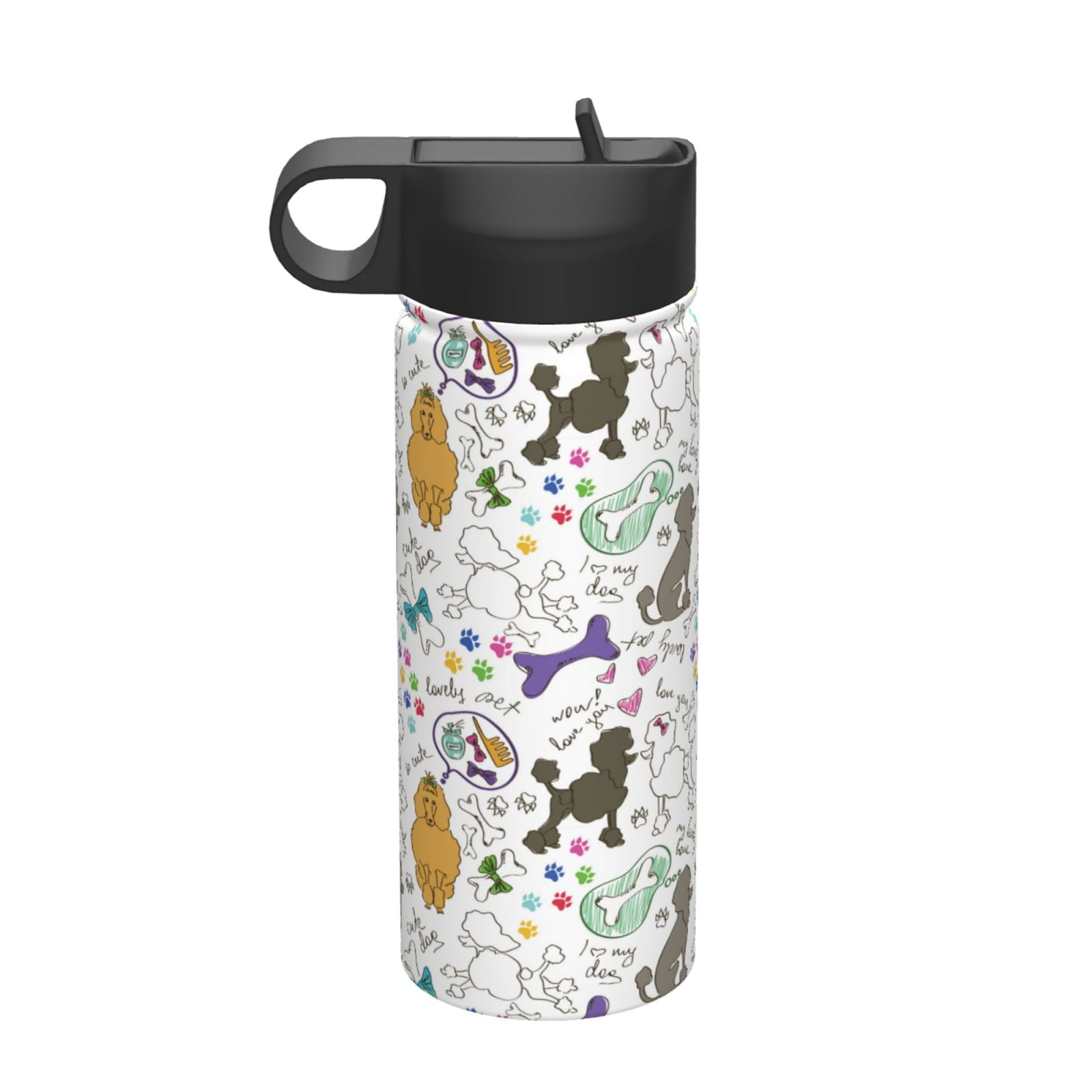 Fotbe Colorful Poodle Dog Pattern 18oz Sports Insulated Kettle ...