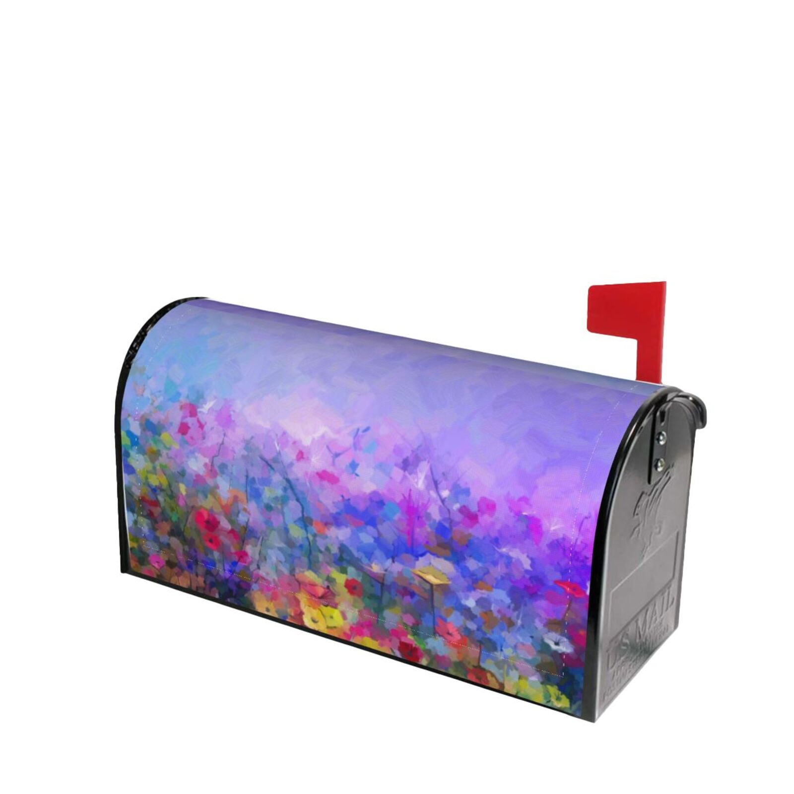 Fotbe Colorful Purple Cosmos Flower Mailbox Covers Post Letter Box ...