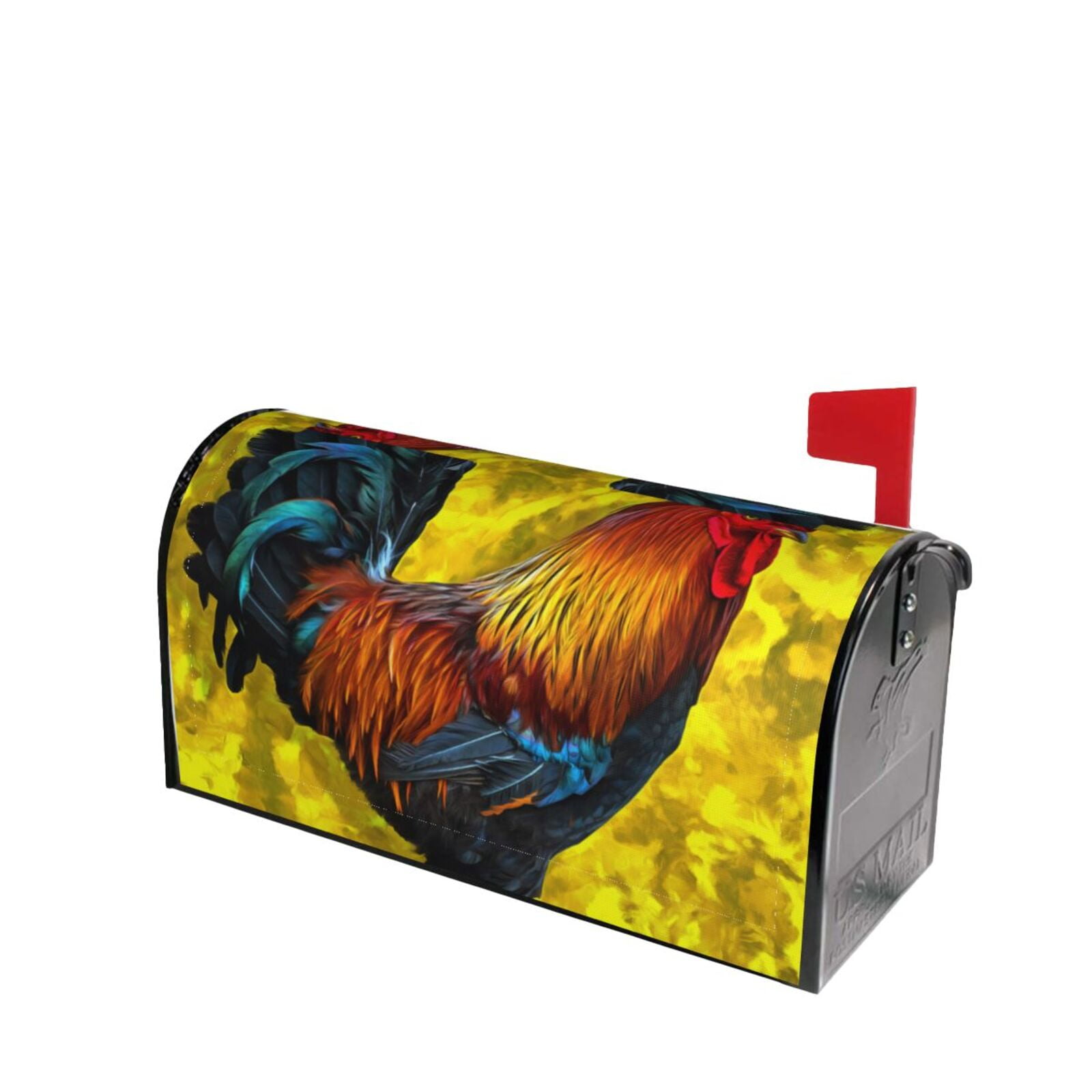 Fotbe Colorful Rooster Mailbox Covers Post Letter Box Cover Garden ...