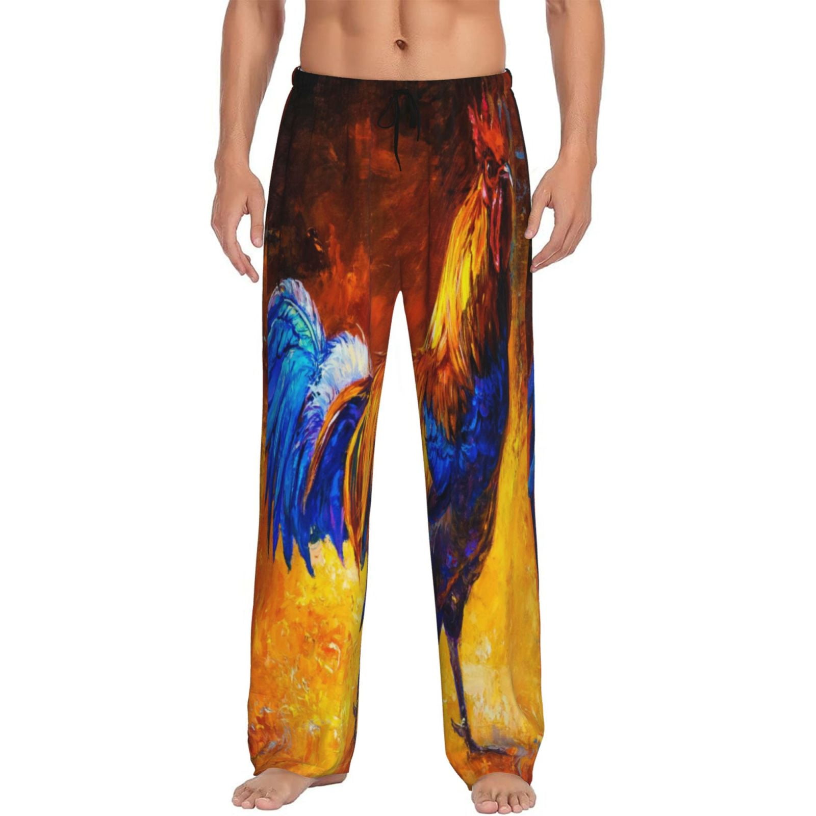 Fotbe Colorful Rooster Men's Pajama Pants,Sleepwear Pants,Pj Bottoms ...