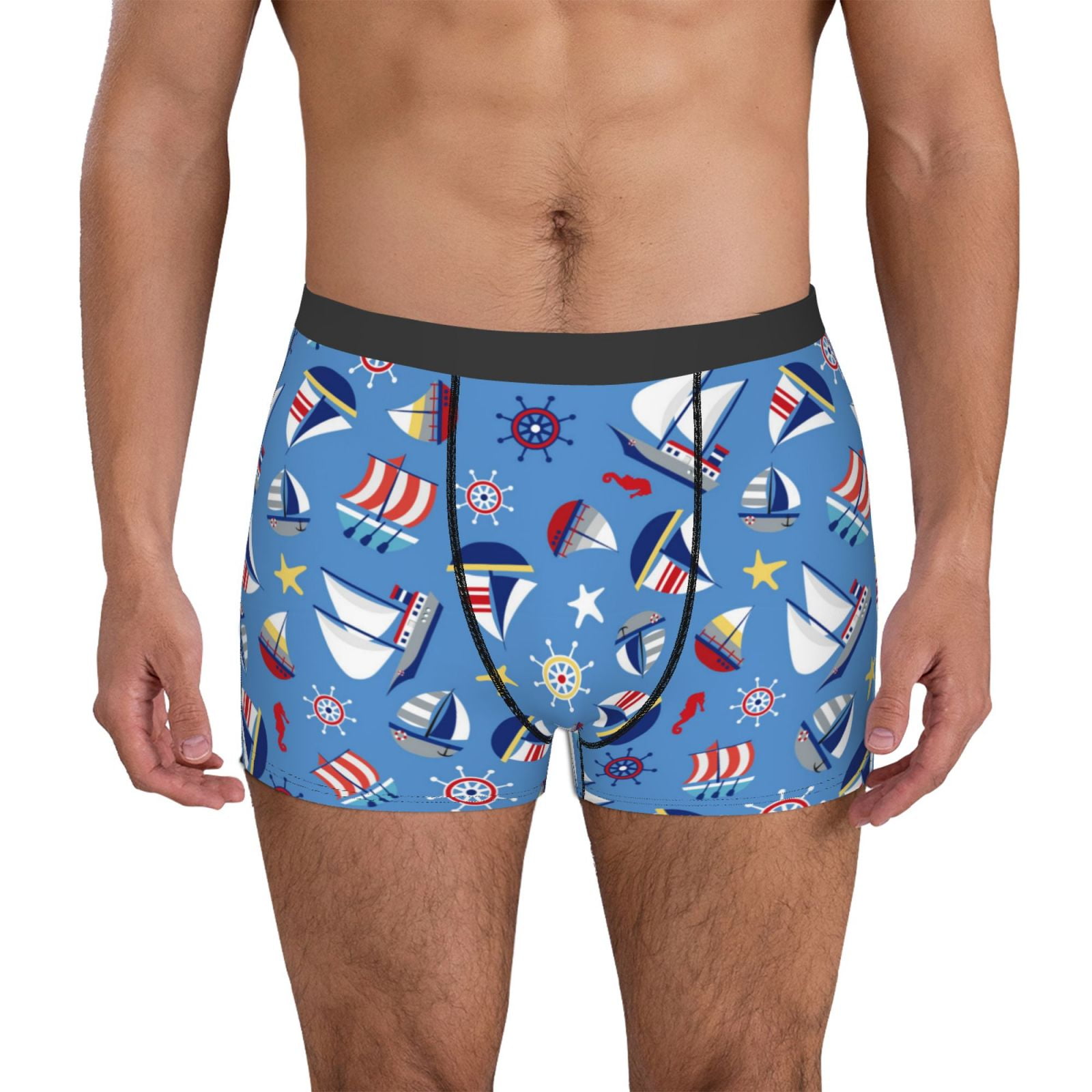 Fotbe Colorful Sailing Ship Men’s Total Support Pouch Boxer Briefs, X ...