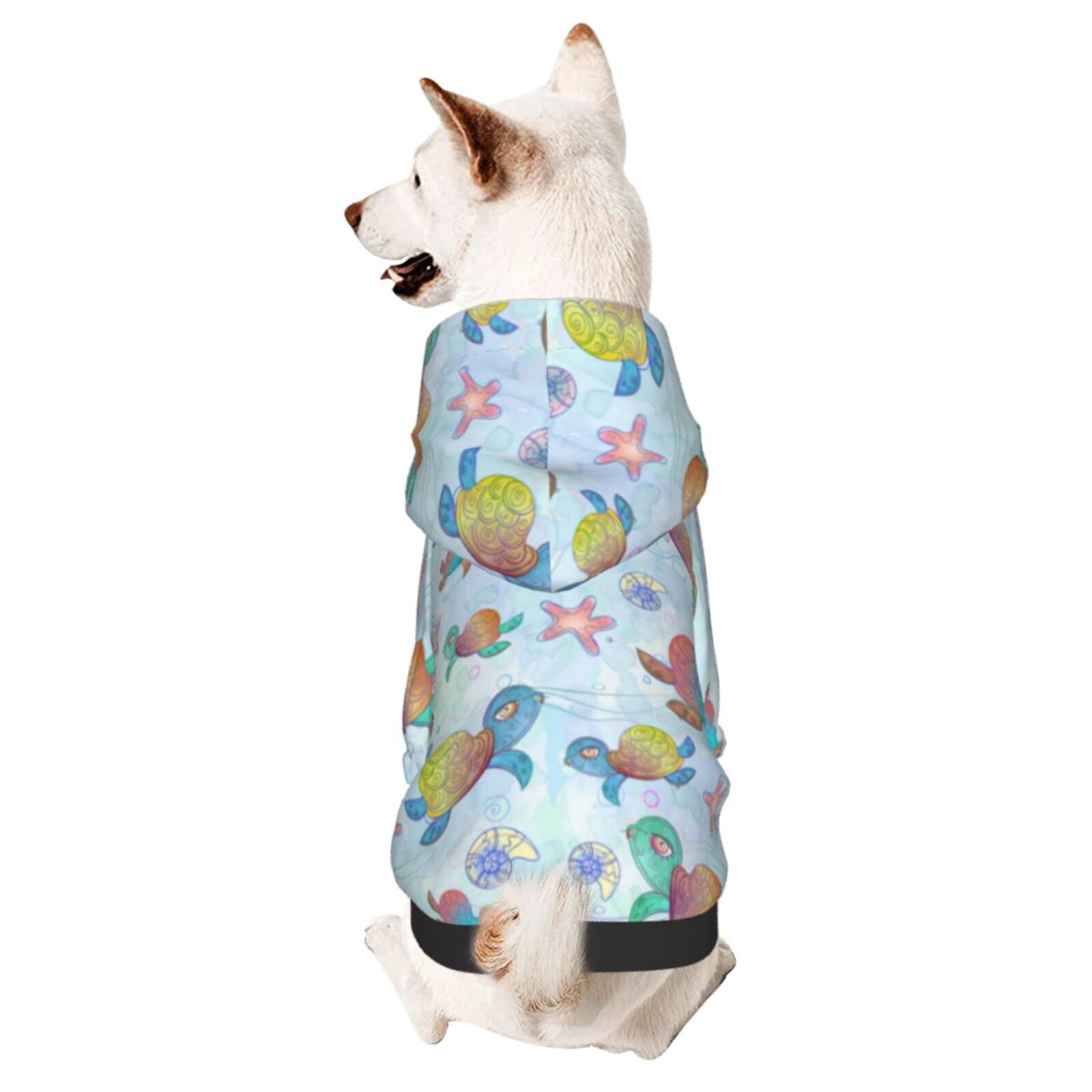Fotbe Colorful Sea Turtle Print Small Dog Sweater Hoodies Pet Grey ...