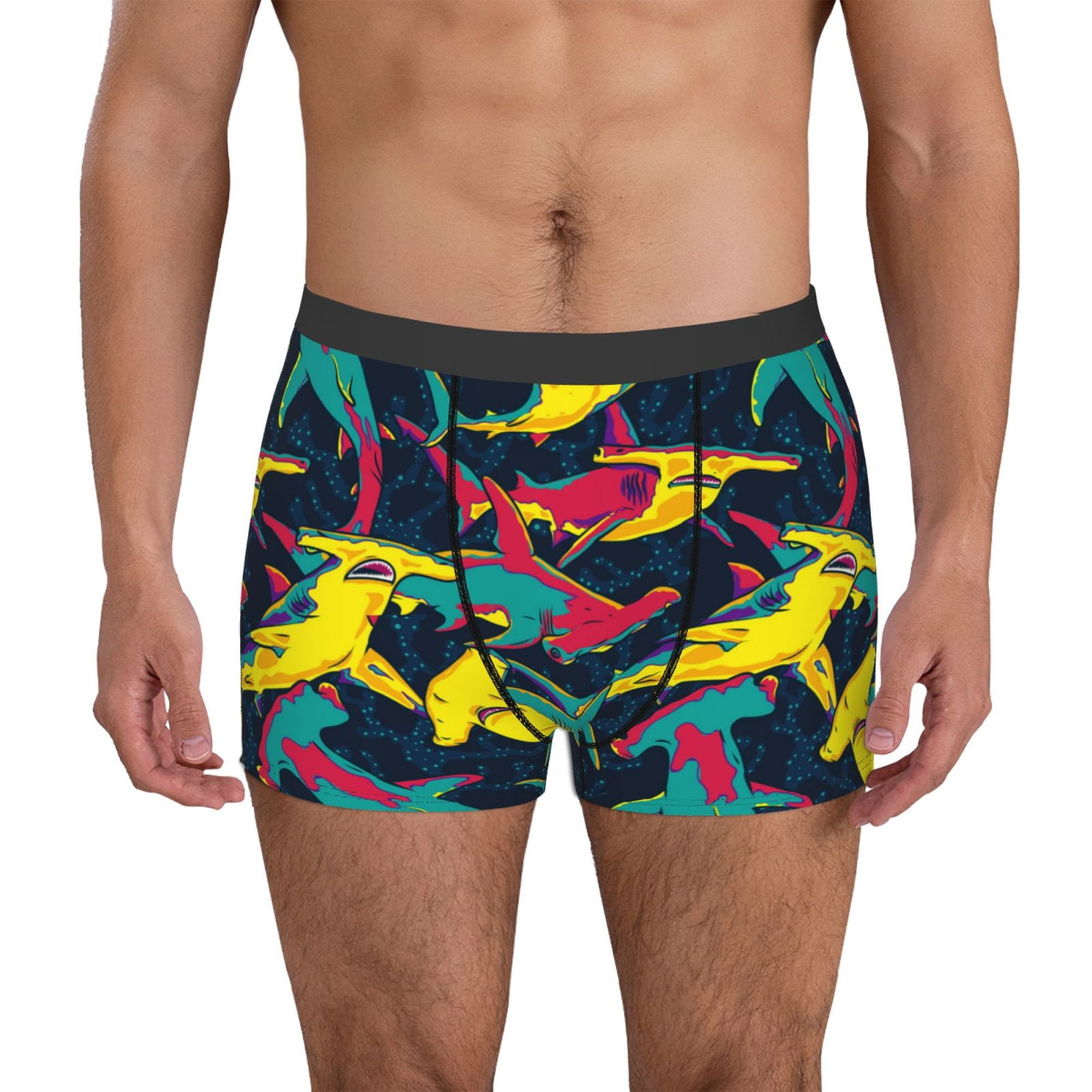 Fotbe Colorful Sharks Men’s Total Support Pouch Boxer Briefs, X-Temp ...