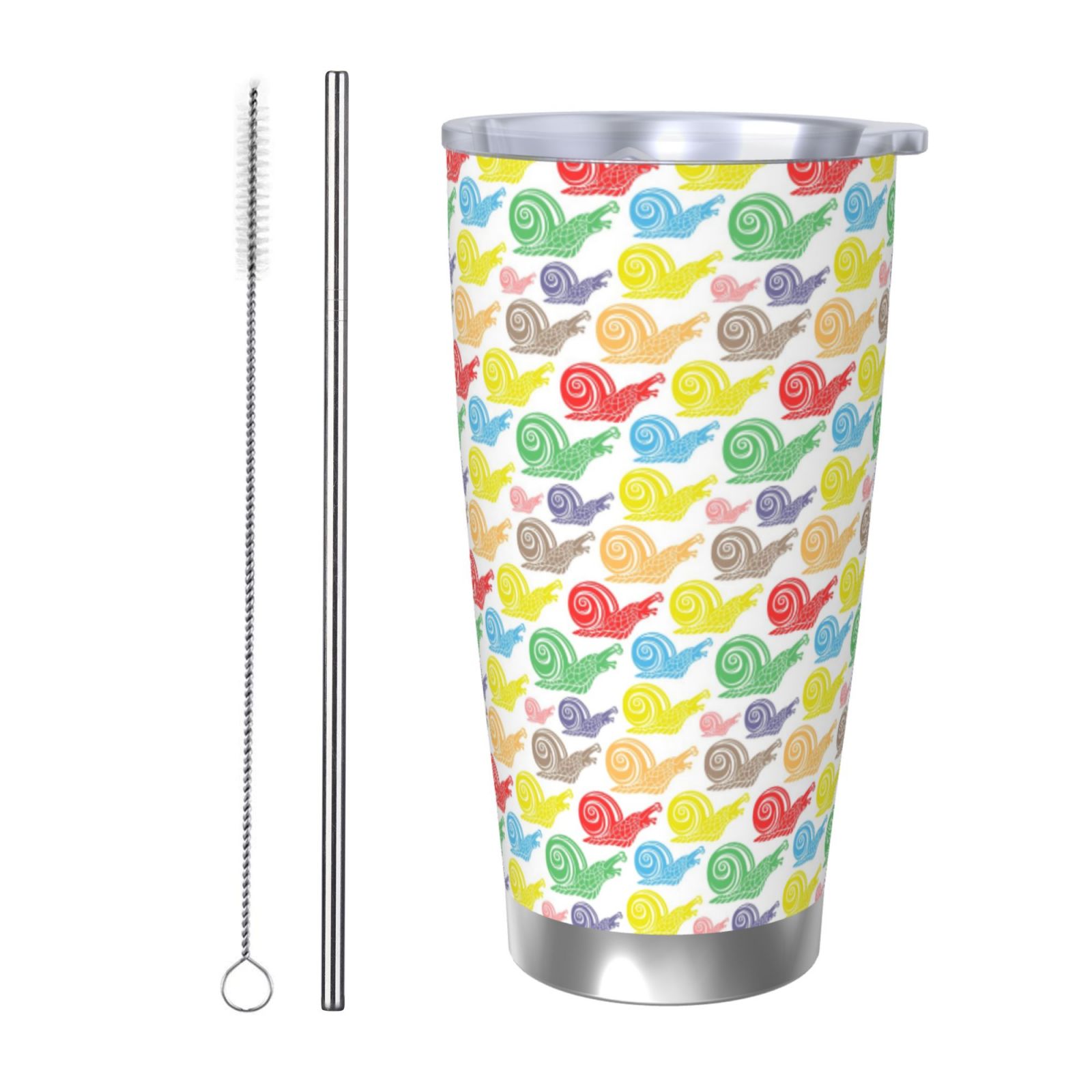 Fotbe Colorful Snails Pattern 20 oz Tumbler Stainless Steel Vacuum Insulated Coffee Ice Cup ...