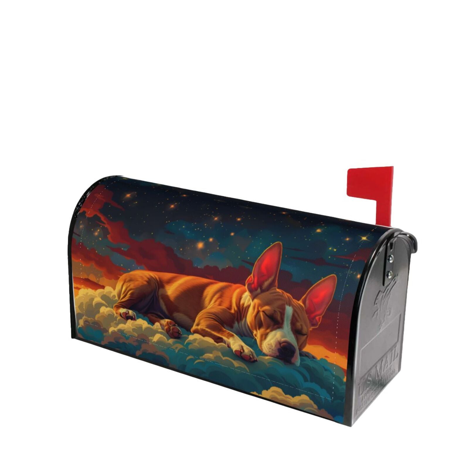 Fotbe Colorful Starry Sky Sleep Dog Mailbox Covers Post Letter Box ...