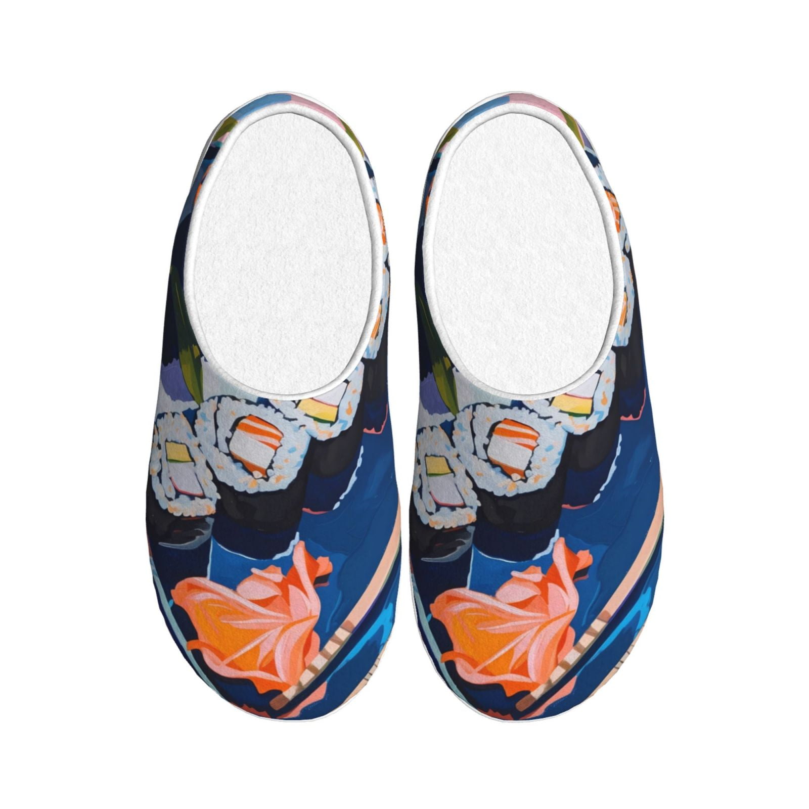 Fotbe Colorful Sushi Food Art Pattern Women's Fuzzy Curly Fur Memory ...