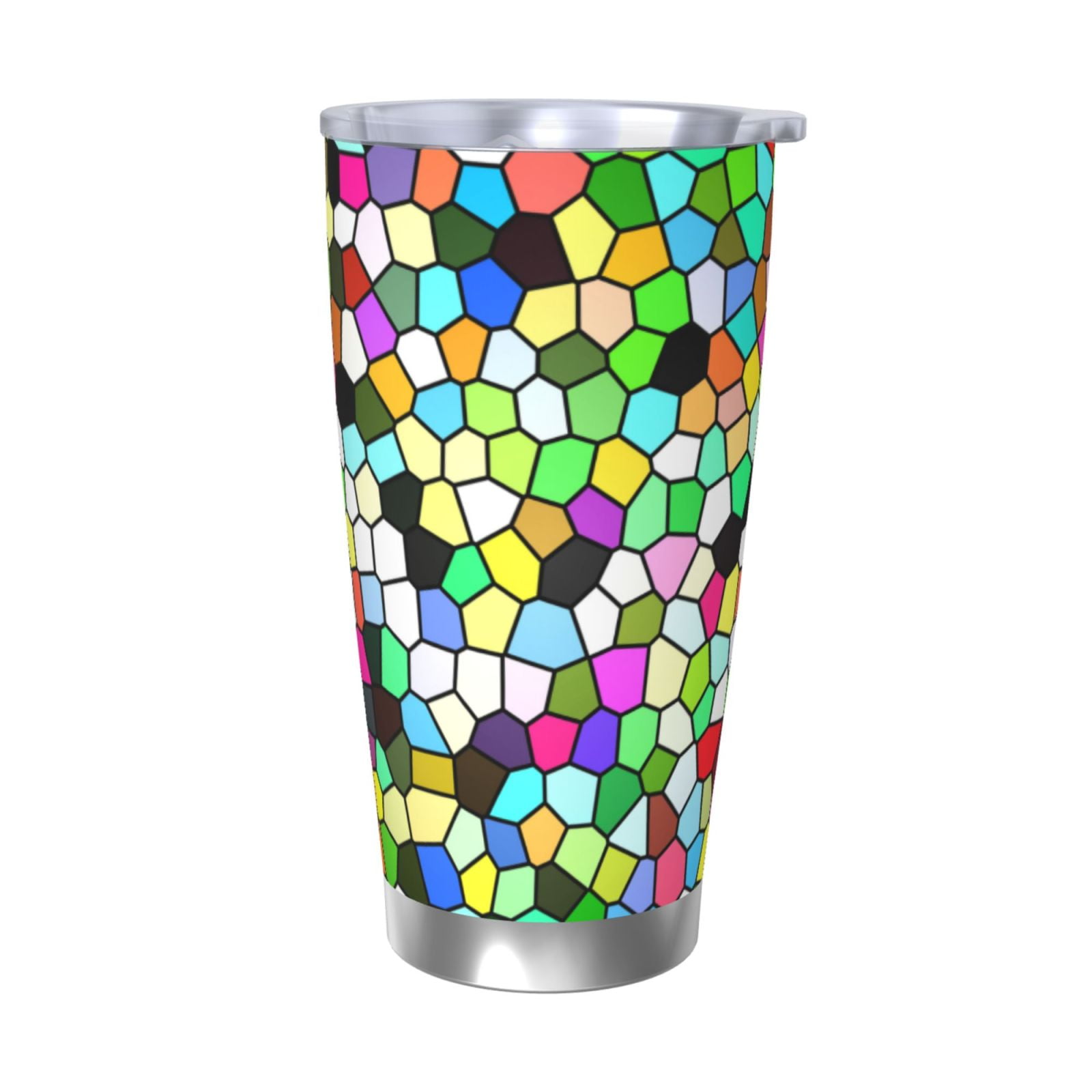 Fotbe Colorful Tie Dye Stained Glass Pattern 20 oz Tumbler Stainless ...