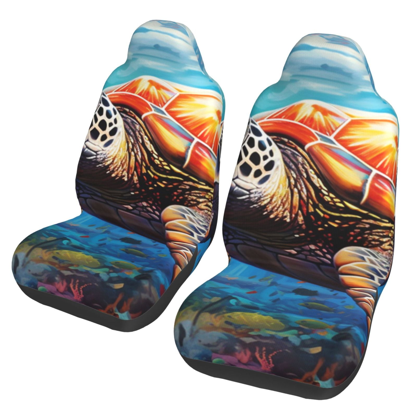 Fotbe Colorful Underwater Sea Turtle Pattern Automotive Seat Covers for ...