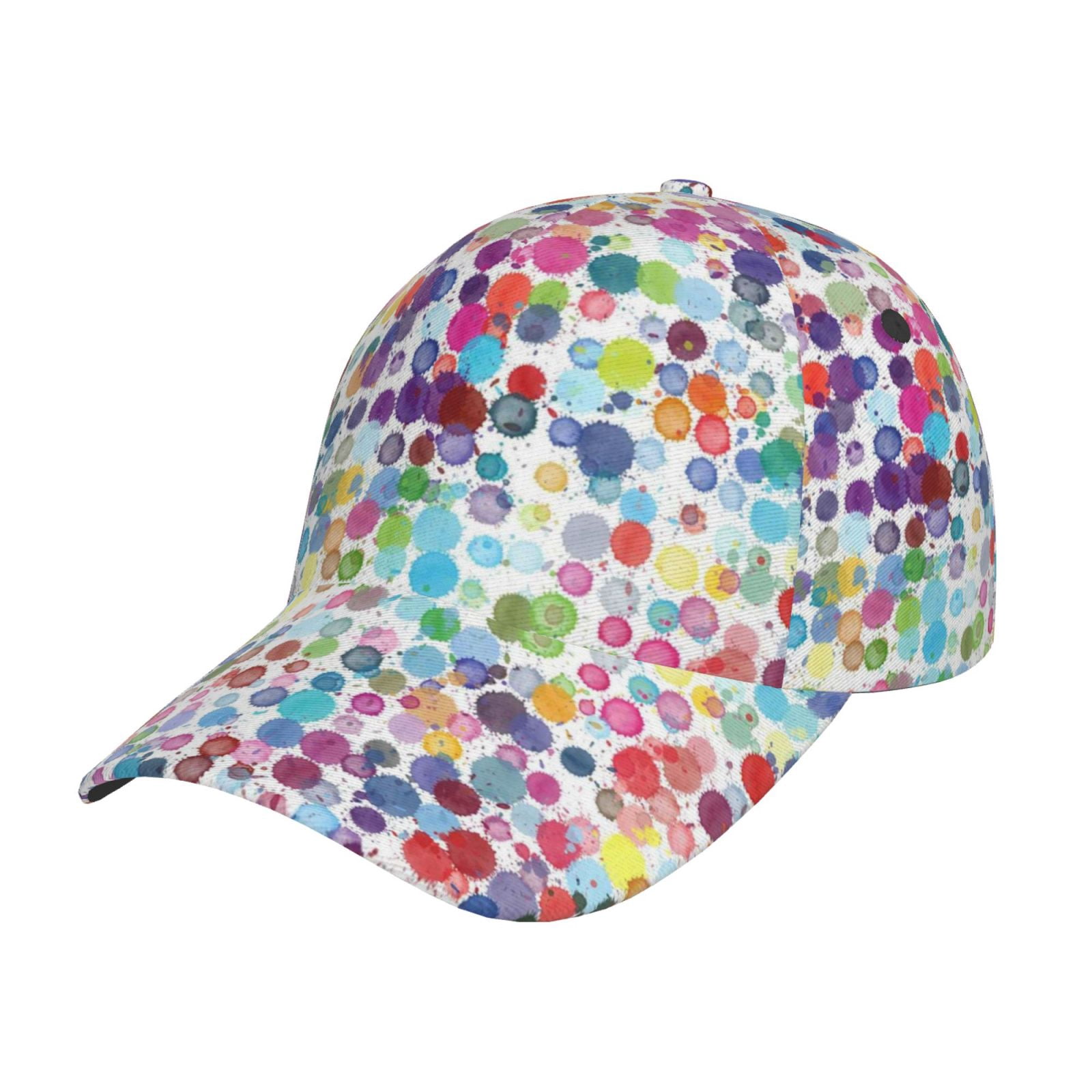 Fotbe Colorful Watercolor Dots Baseball Cap, Colorful Watercolor Dots ...