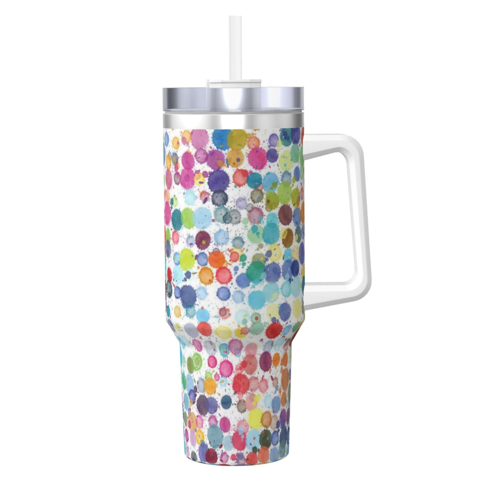 Fotbe Colorful Watercolor Dots Pattern 40oz Ice Bully With Handle And ...