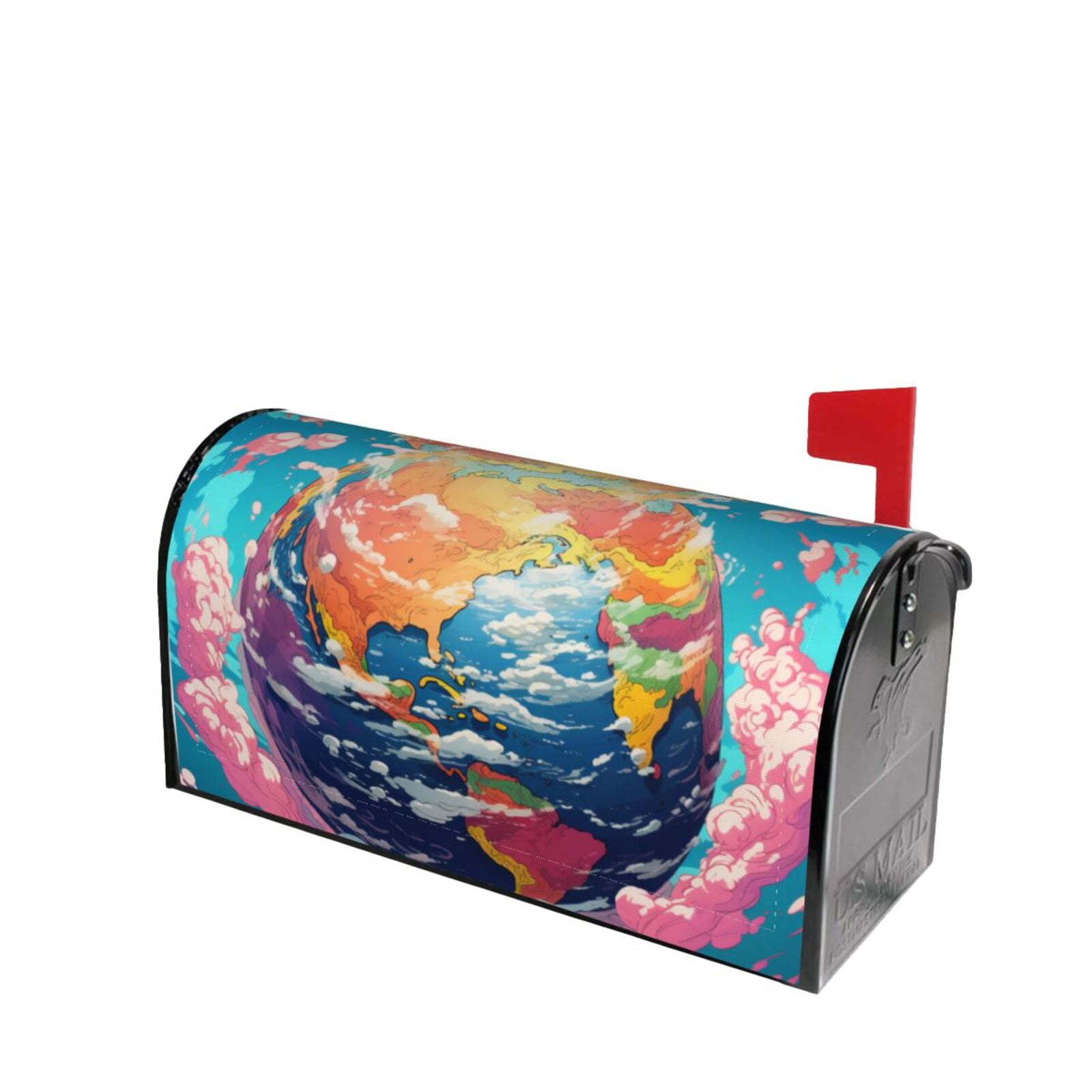 Fotbe Colorful Whimsical Earth Mailbox Covers Post Letter Box Cover ...