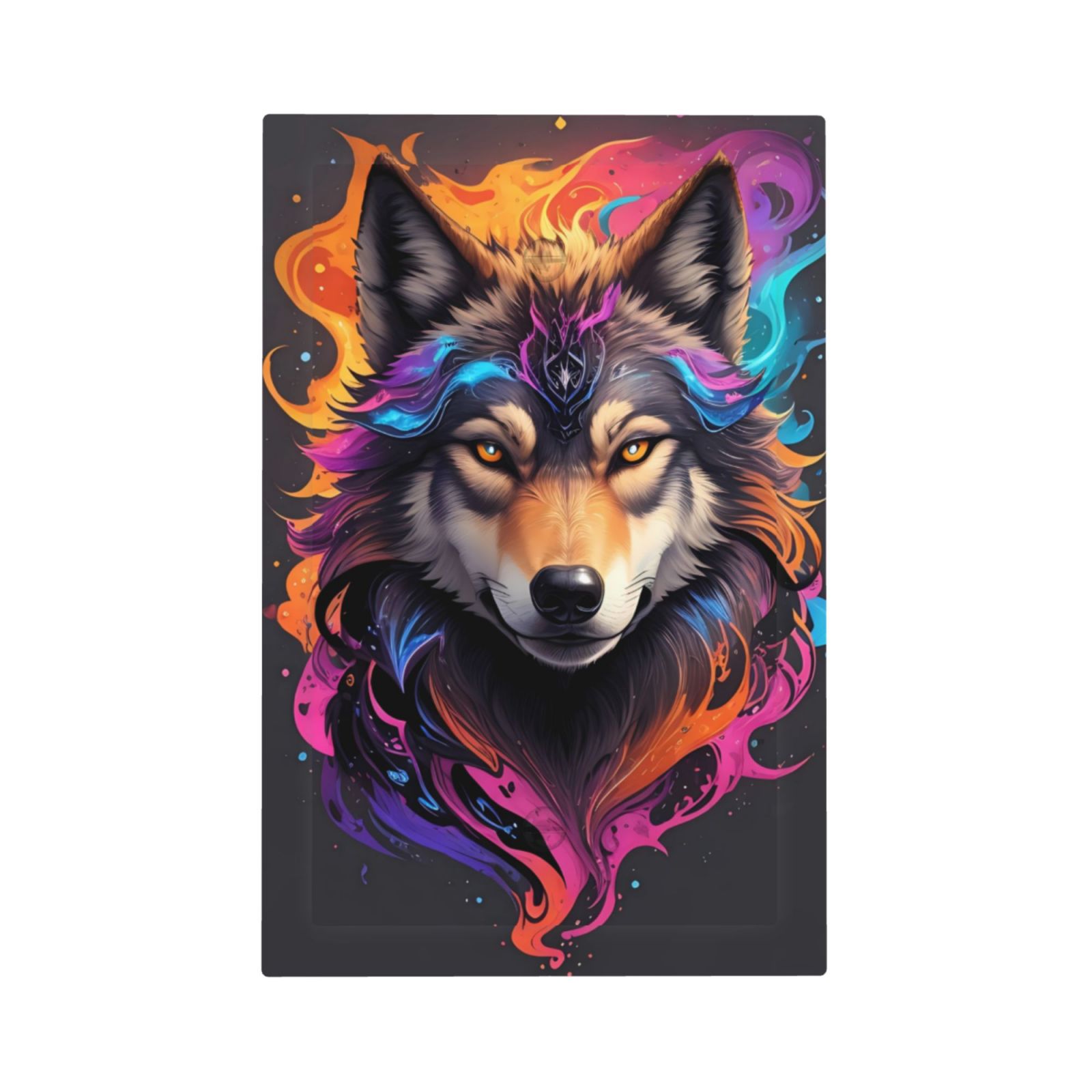 Fotbe Colorful Wolf Head Print Duplex Receptacle Wall Plate, 1-Gang 5.0 ...