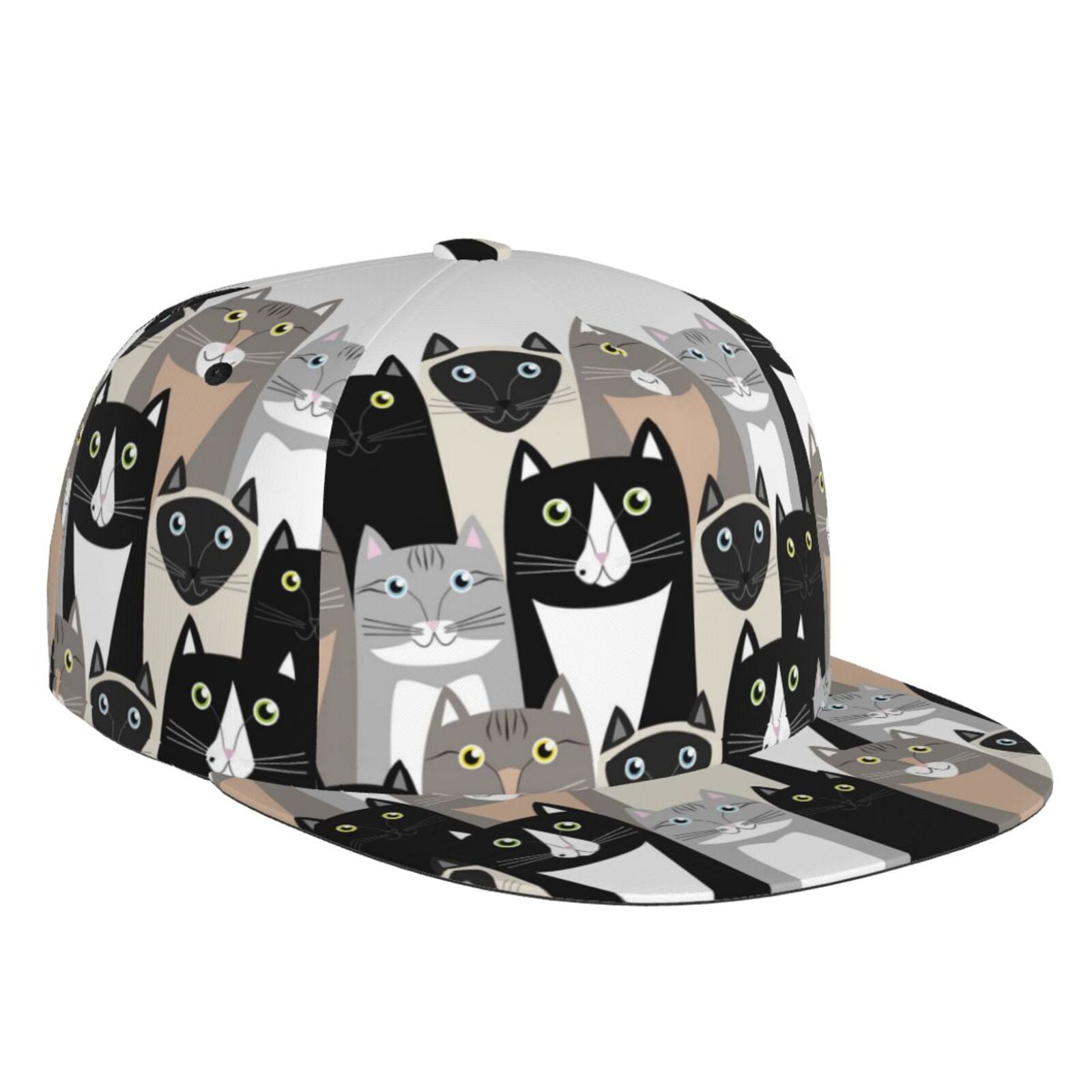 Fotbe Colors Cats Flat Bill Visor Cap Classic Snapback Hat Polyester ...