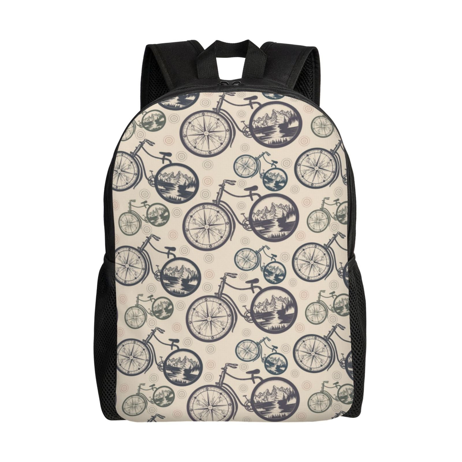 Fotbe Compass And Mountains In Bicycle Wheels Travel Laptop Backpack ...