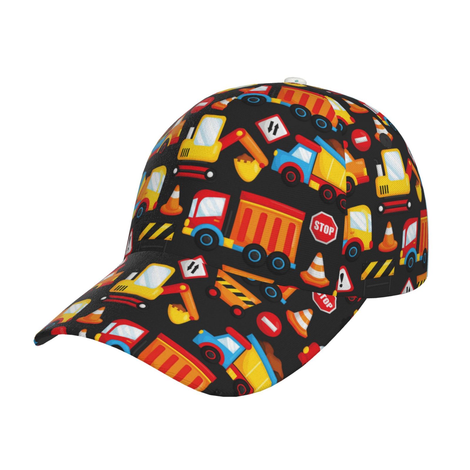 Fotbe Construction Truck Baseball Cap, Construction Truck Print Dad Hat ...