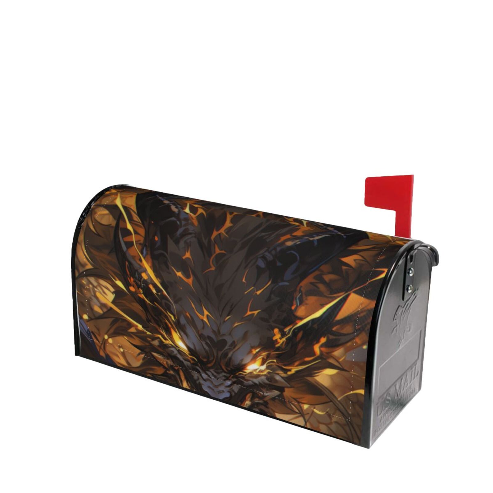 Fotbe Cool Black Gold Dragon Mailbox Covers Post Letter Box Cover ...