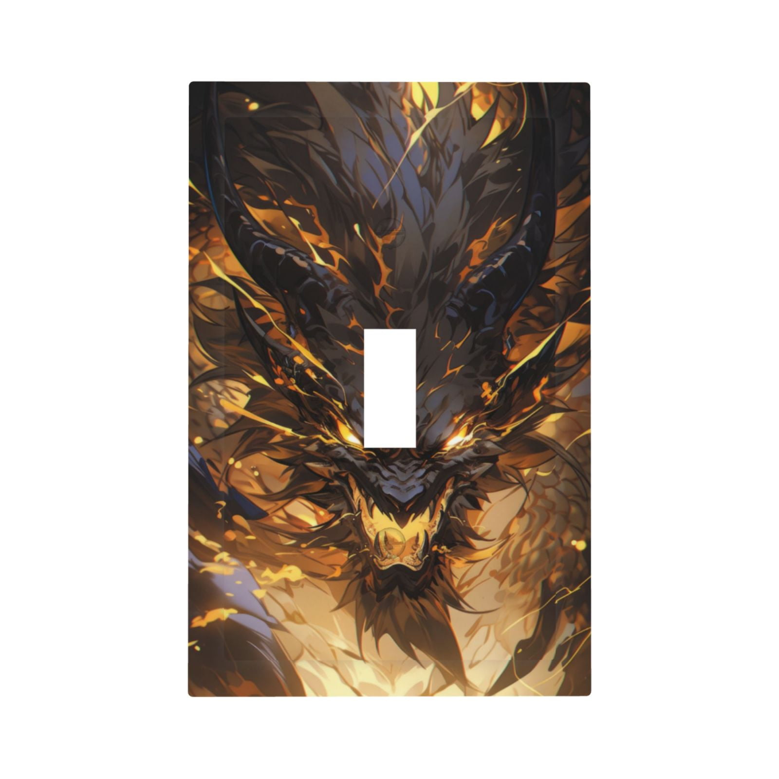 Fotbe Cool Black Gold Dragon Print Duplex Receptacle Wall Plate, 1-Gang ...