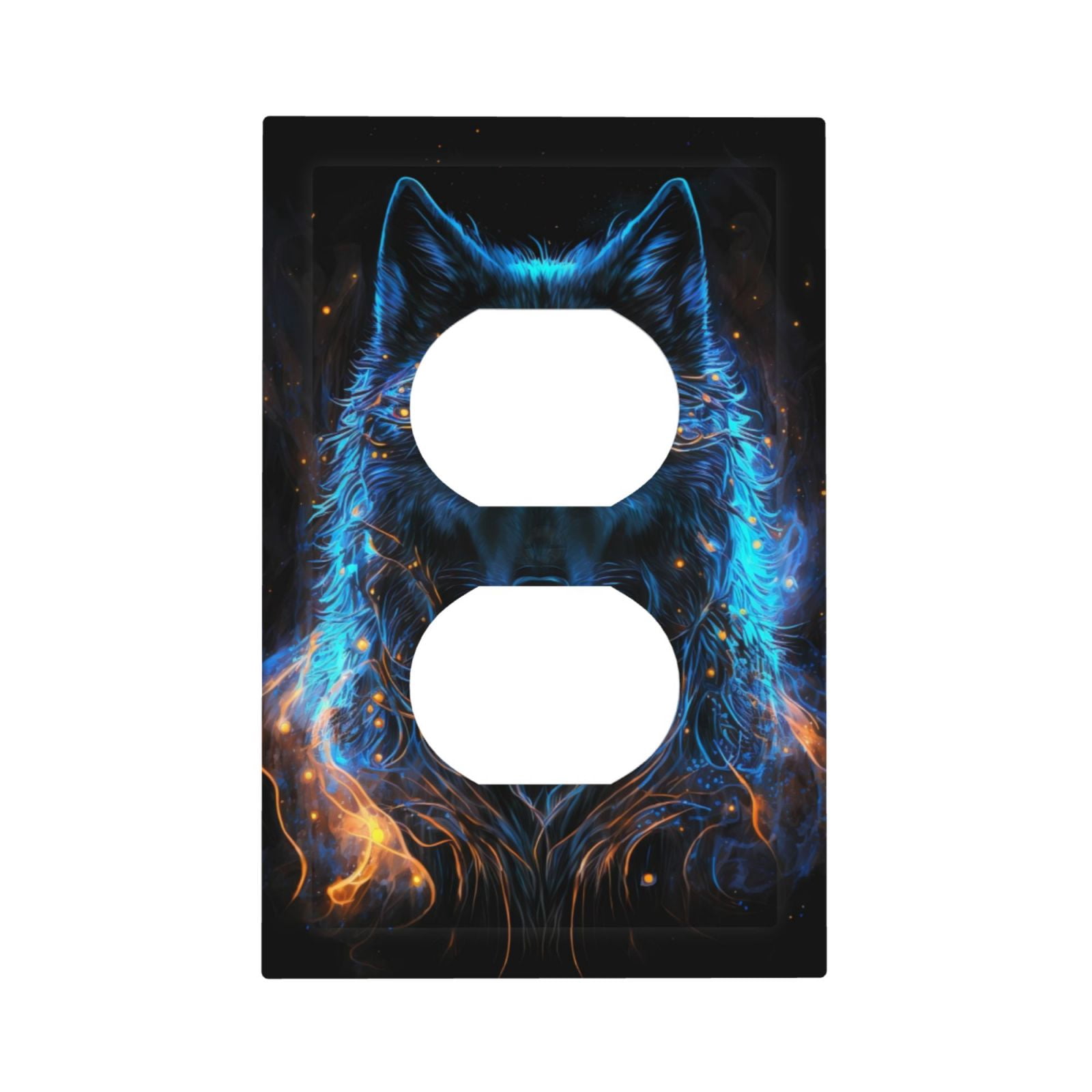 Fotbe Cool Blue Light Wolf Print Duplex Receptacle Wall Plate, 1-Gang 5 ...