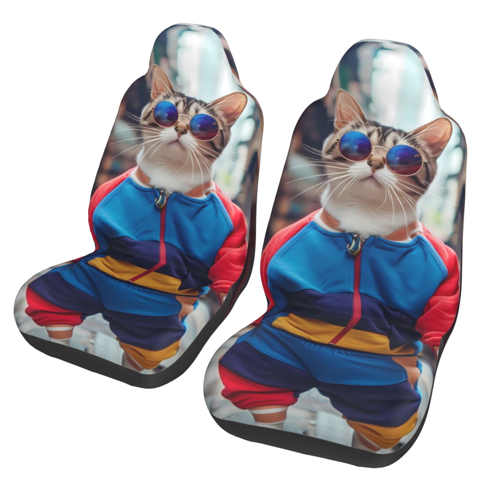 Fotbe Cool Cat In Sunglasses Pattern Automotive Seat Covers for Cars ...