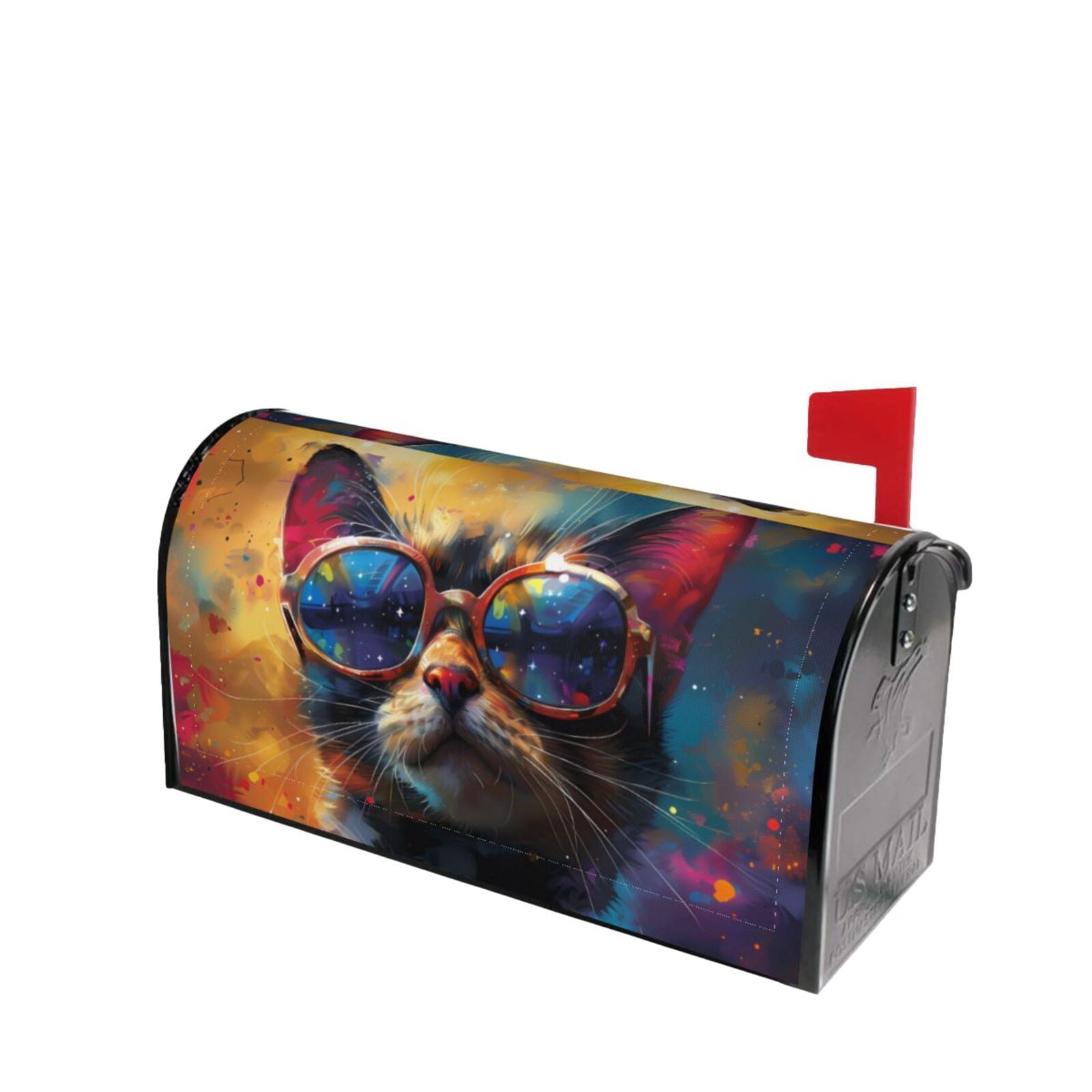 Fotbe Cool Cat With Sunglasses Mailbox Covers Post Letter Box Cover ...