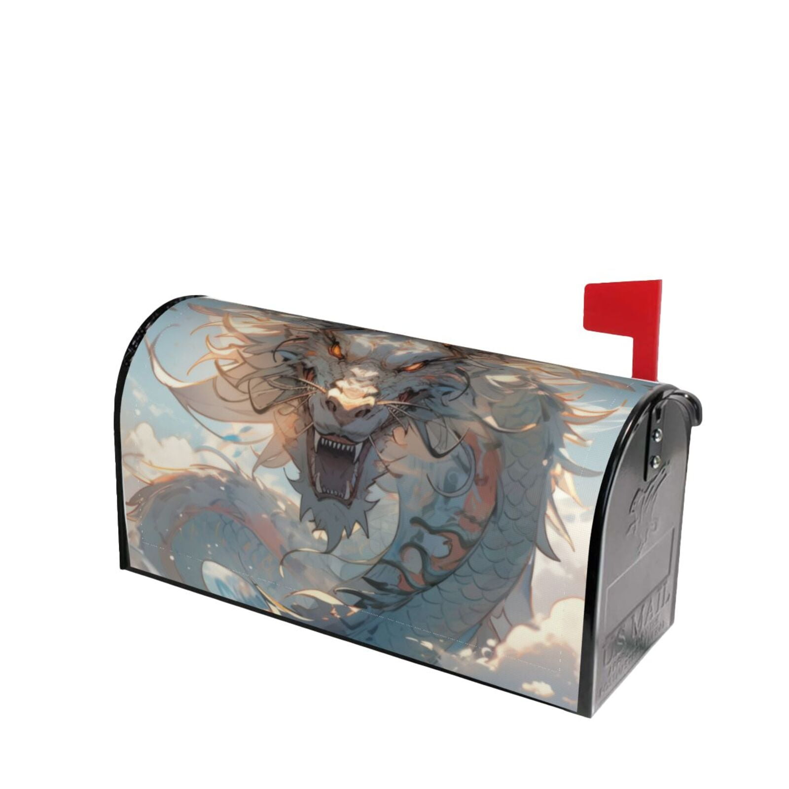Fotbe Cool Cloud White Dragon Mailbox Covers Post Letter Box Cover ...