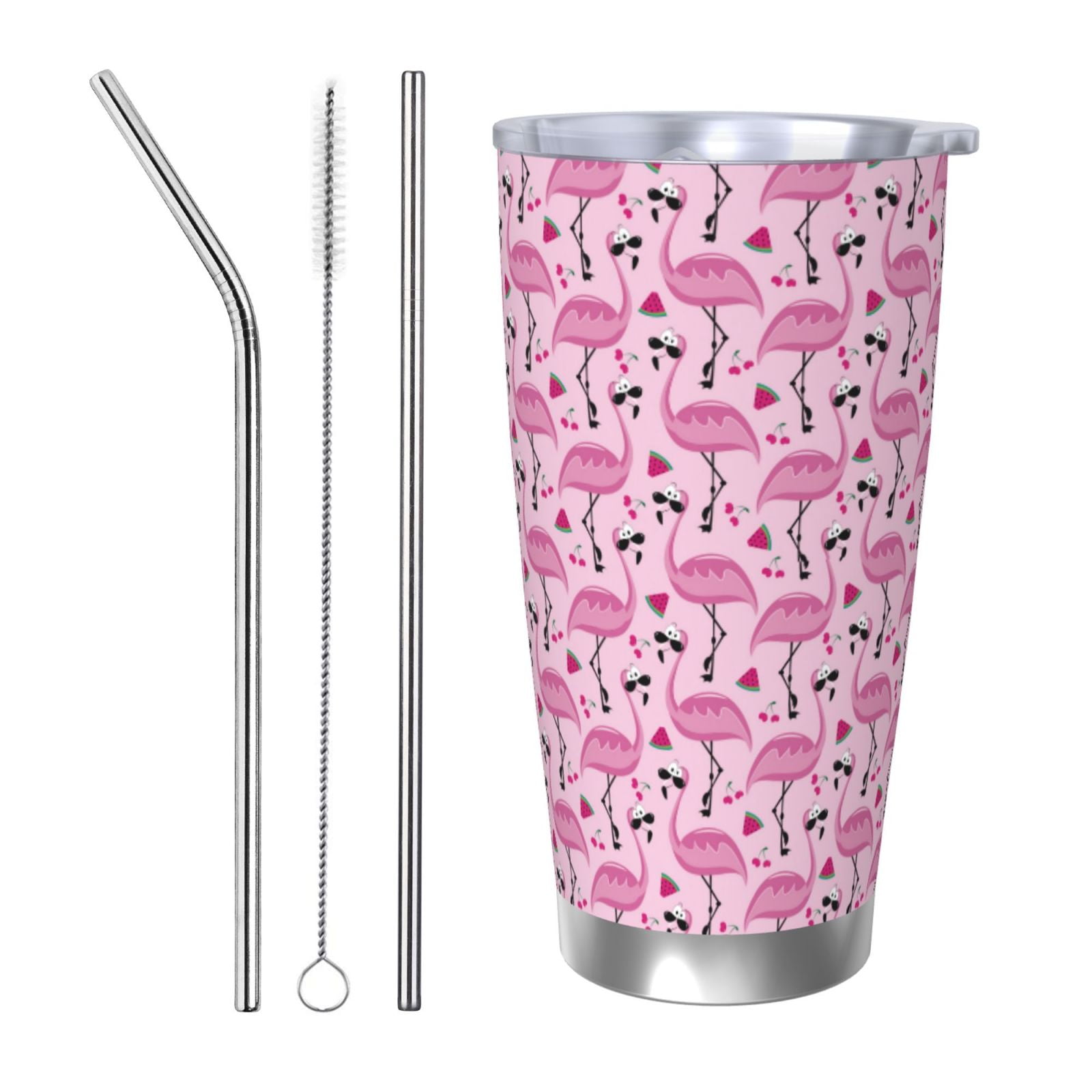 Fotbe Cool Flamingos Pattern 20 oz Tumbler Stainless Steel Vacuum ...