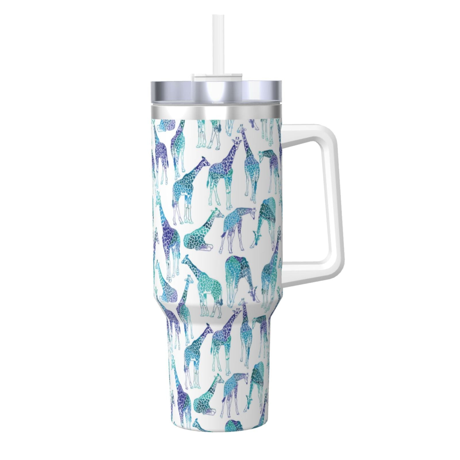 Fotbe Cool Giraffe Pattern 40oz Ice Bully With Handle And Straw ...