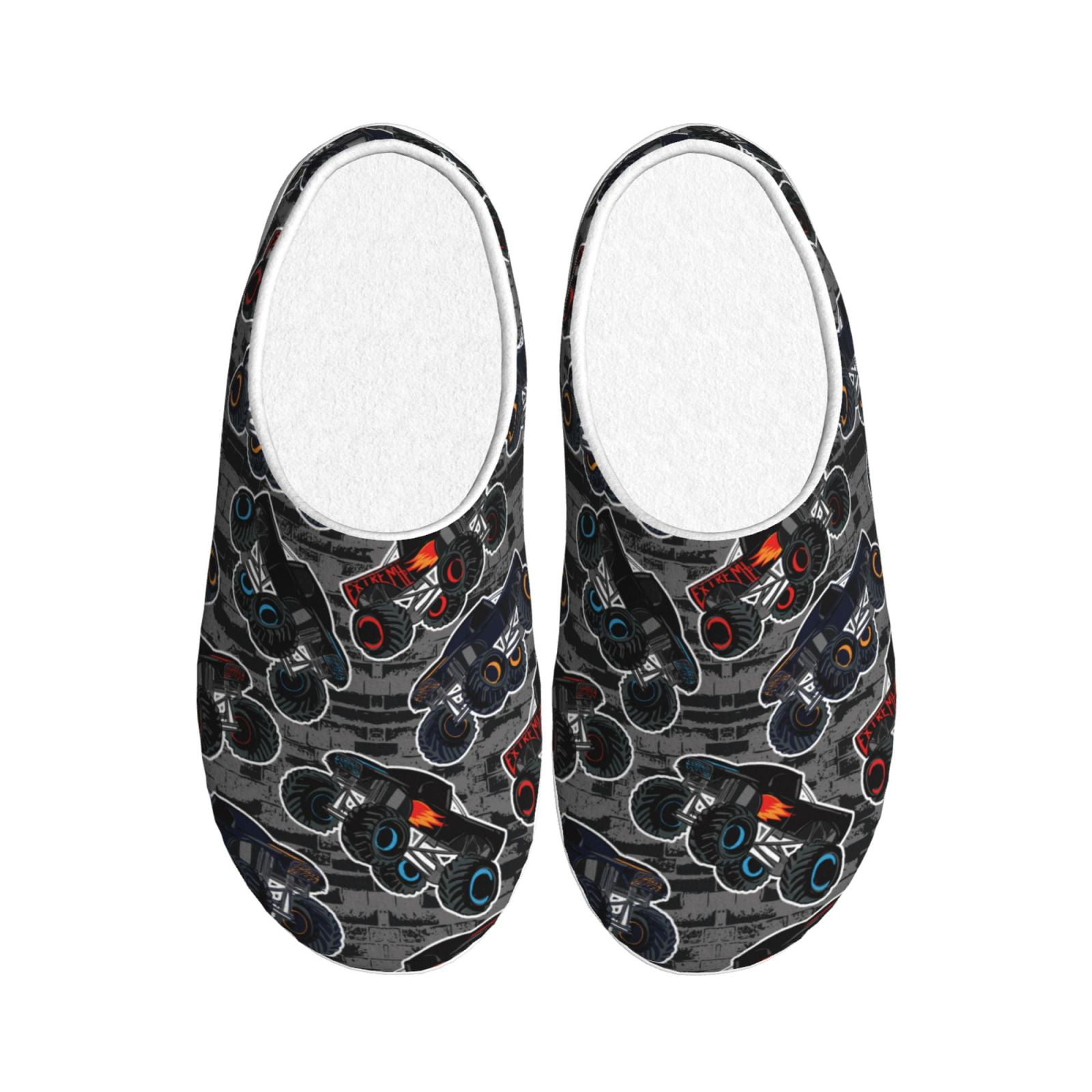 Fotbe Cool Off-Road Vehicle Pattern Women's Fuzzy Curly Fur Memory Foam ...
