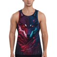 Fotbe Cool Wolf Head Pattern Mens Quick Dry Workout Tank Top Gym