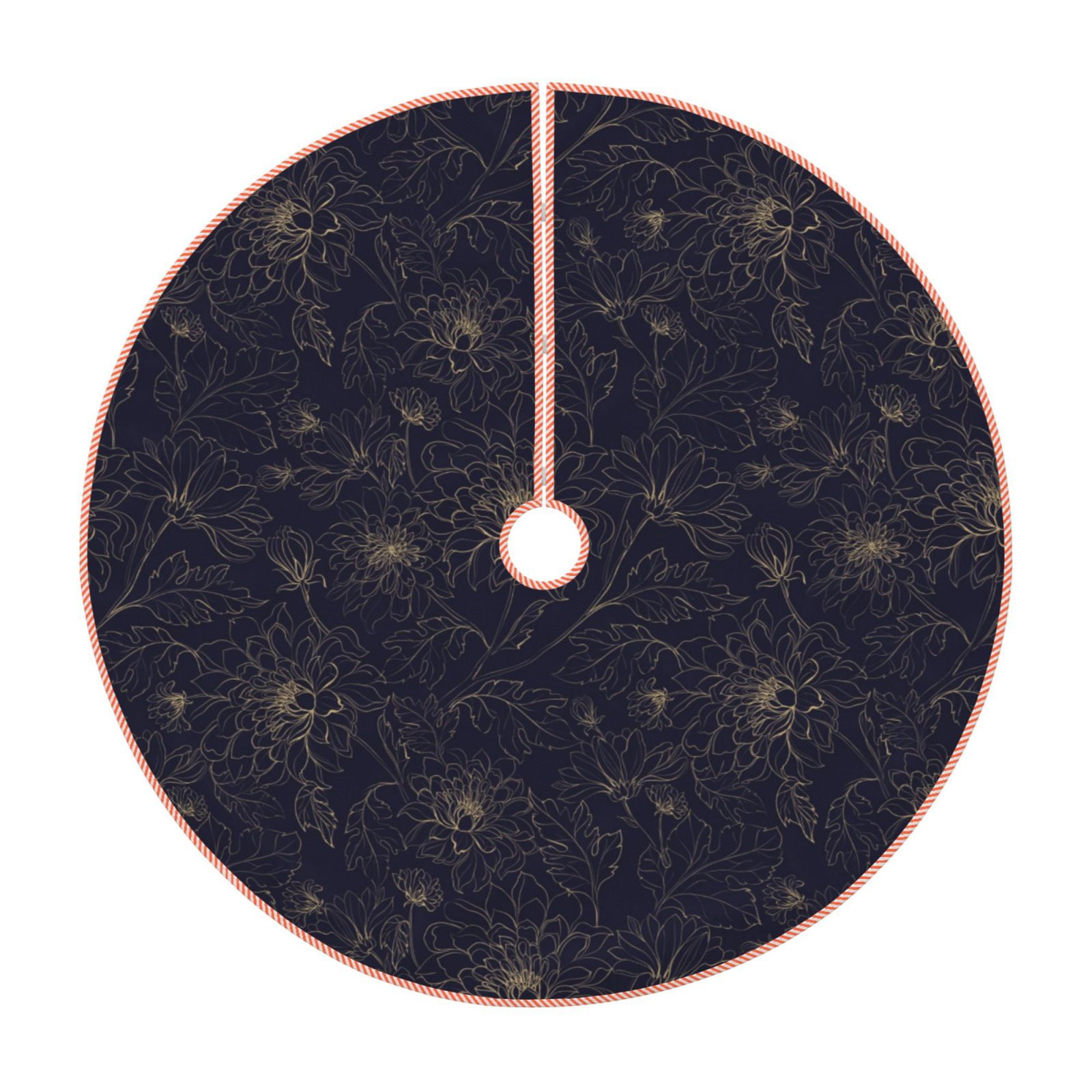 Fotbe Copper-Gold Gloss Outline Chrysanthemum Pattern Christmas Tree ...