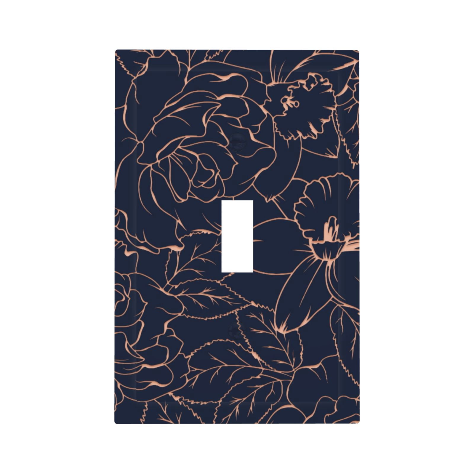 Fotbe Copper-Gold Gloss Outline Flower Print Duplex Receptacle Wall ...