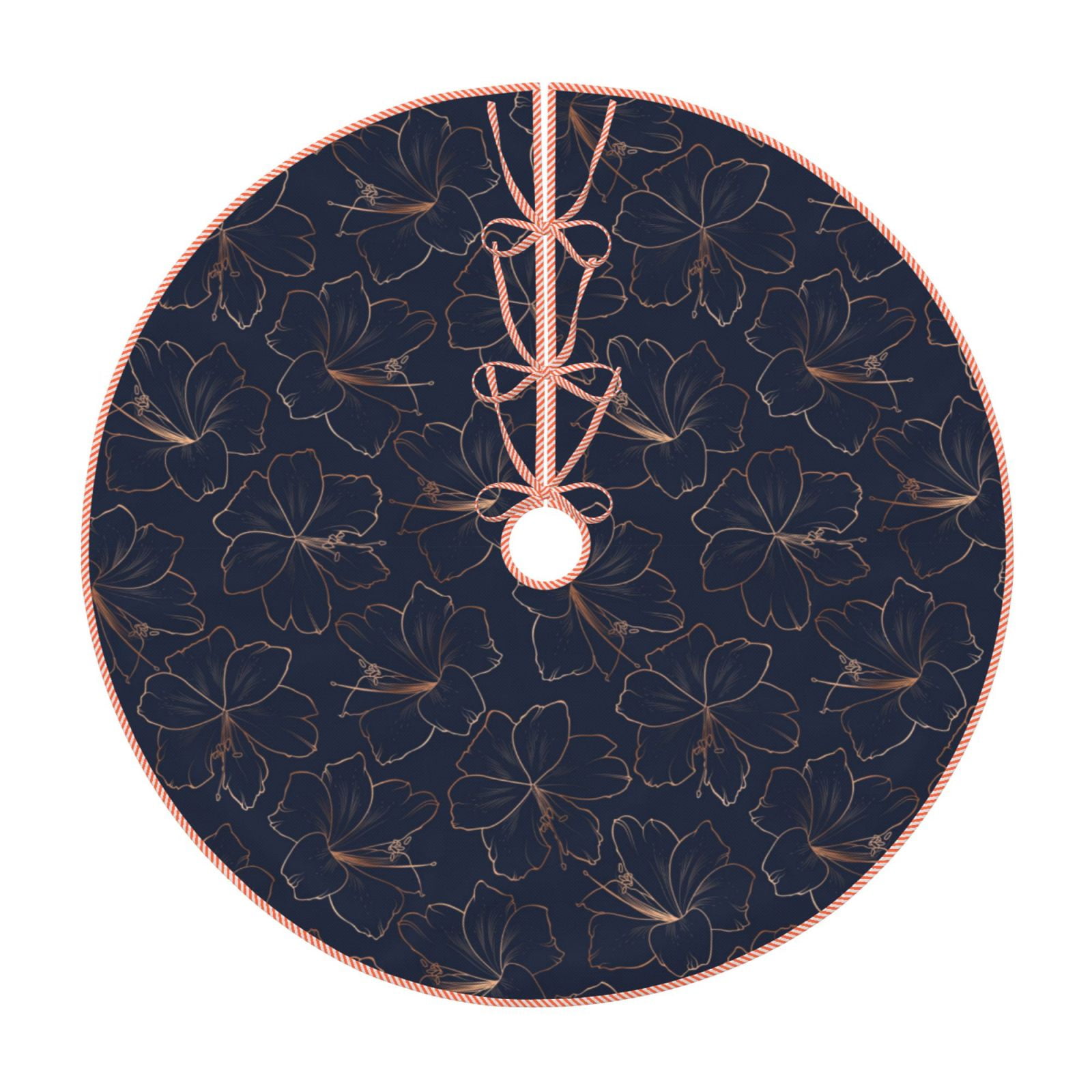 Fotbe Copper-Gold Gloss Outline Lily Flower Pattern Christmas Tree ...