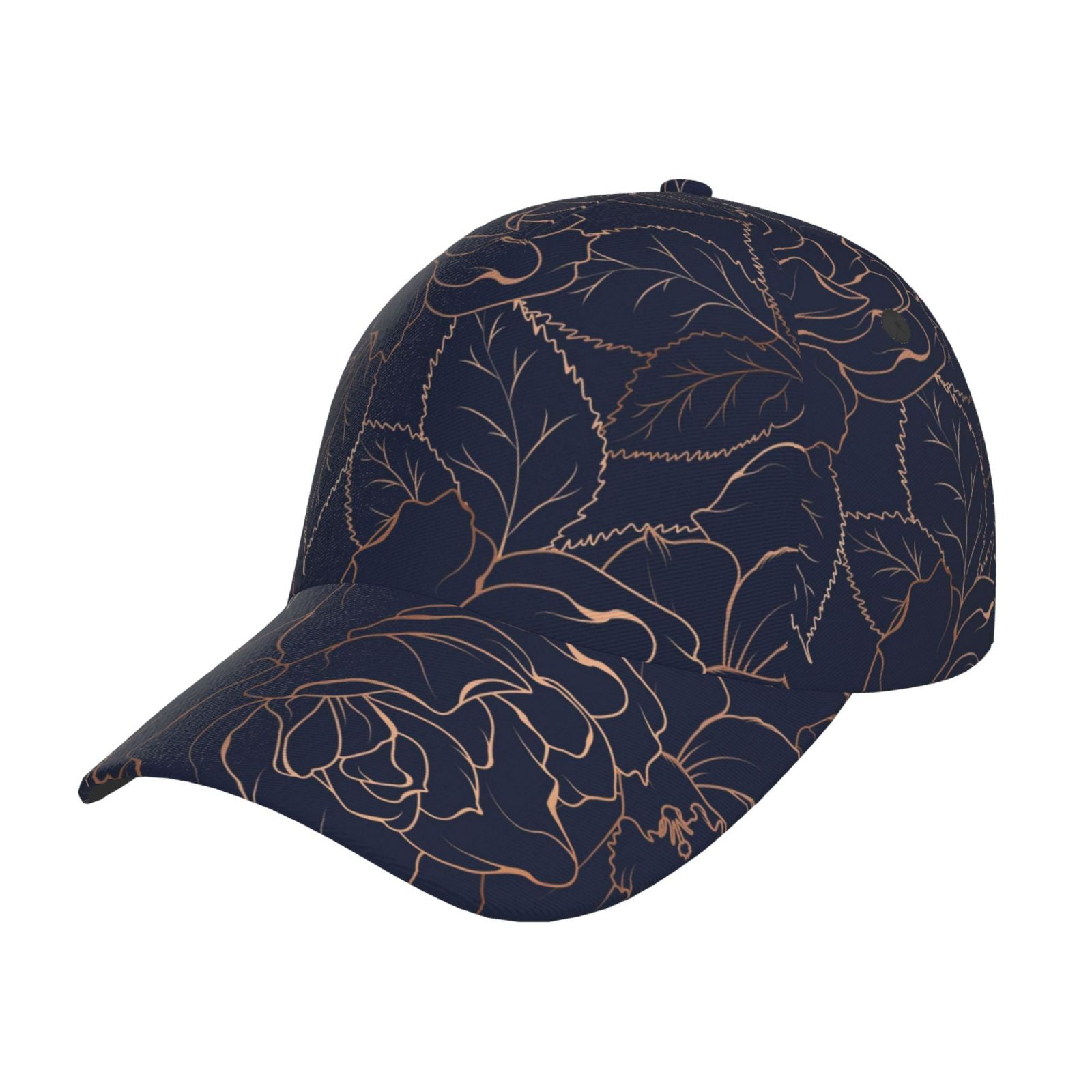 Fotbe Copper-Gold Gloss Outline Navy Dark Blue Baseball Cap, Copper ...