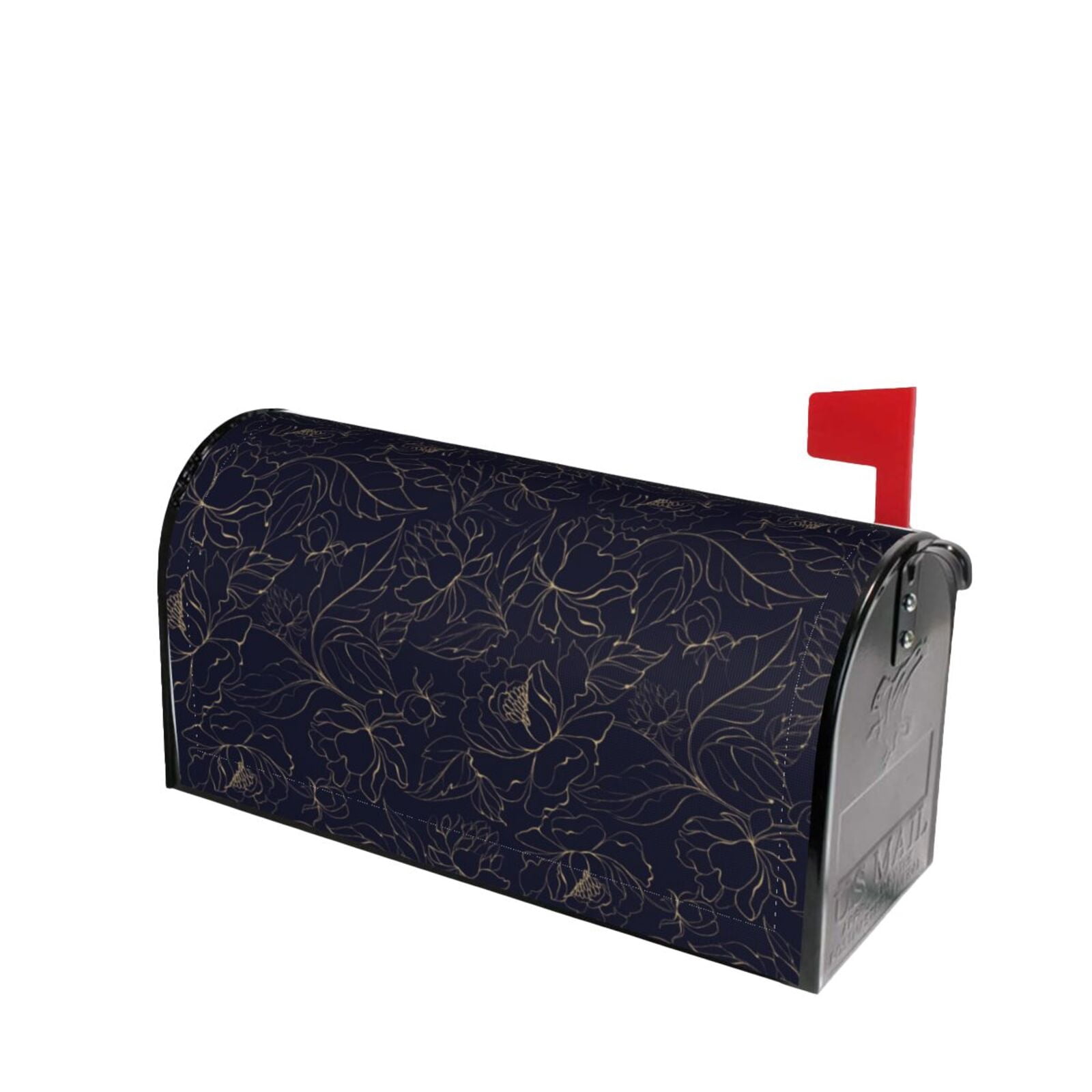 Fotbe Copper-Gold Gloss Outline Peony Mailbox Covers Post Letter Box ...