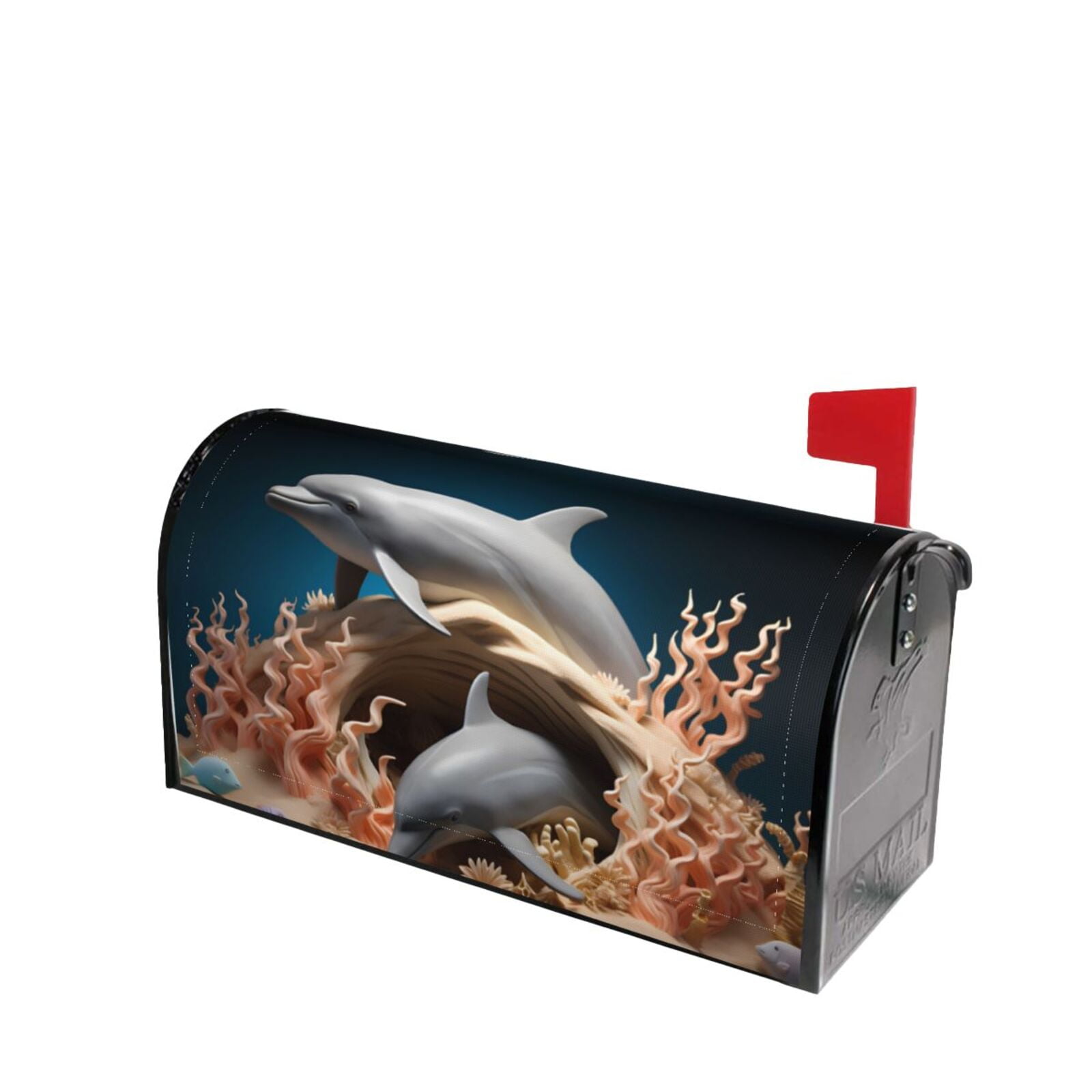 Fotbe Coral Fish Dolphin Mailbox Covers Post Letter Box Cover Garden ...