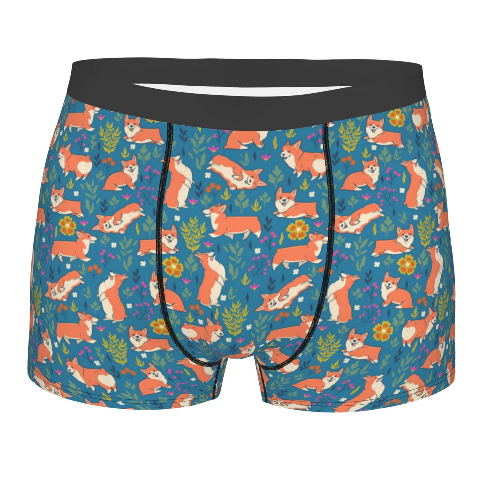 Fotbe Corgi with Flowers Men’s Total Support Pouch Boxer Briefs, X-Temp ...
