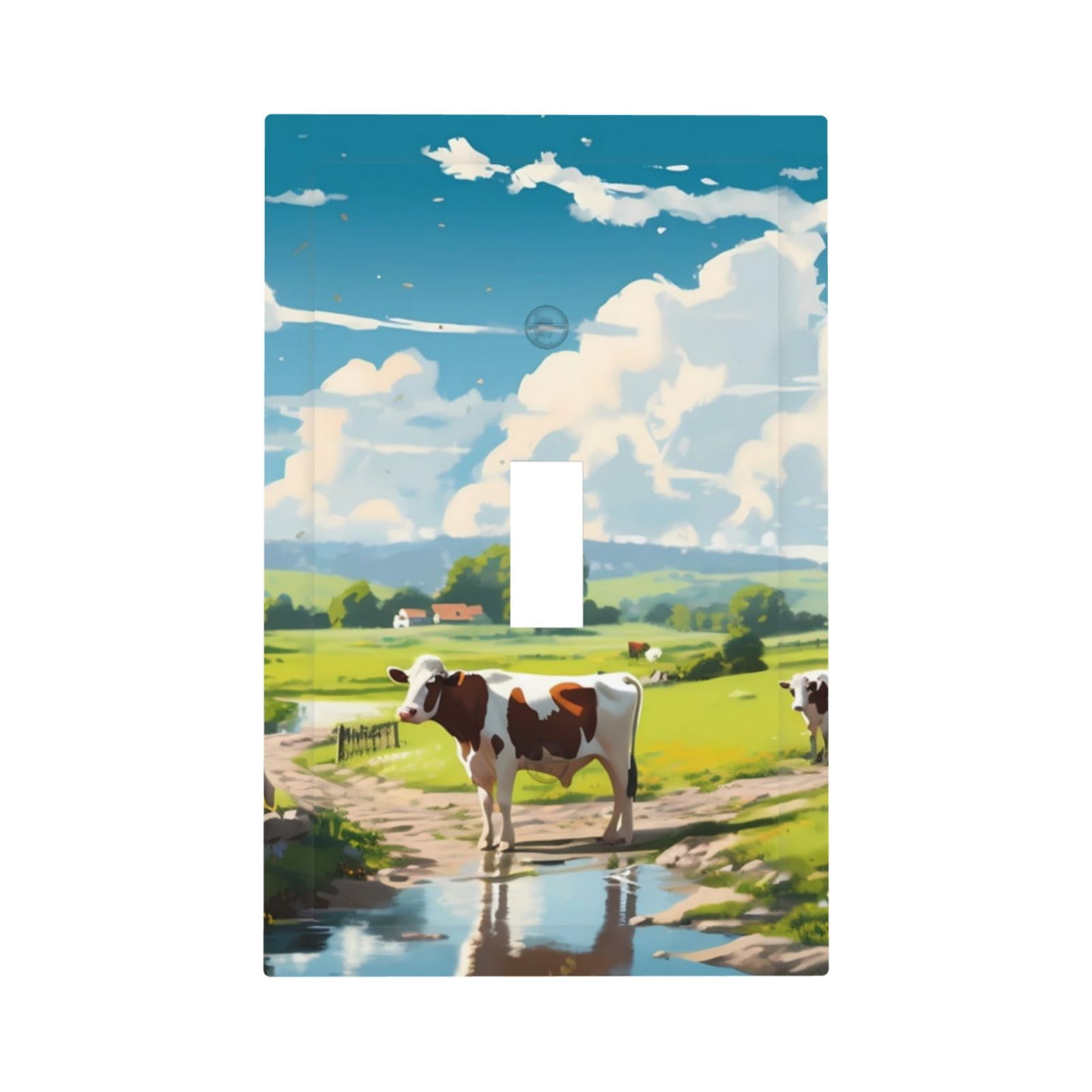 Fotbe Countryside Farm Cow Print Duplex Receptacle Wall Plate, 1-Gang 5 ...