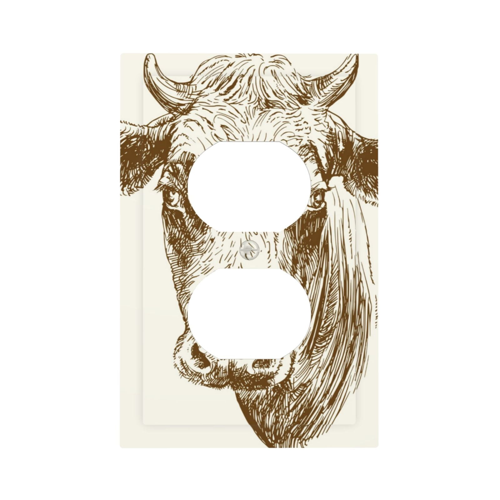 Fotbe Cow Print Duplex Receptacle Wall Plate, 1-Gang 5.0" x3.0" Wall ...
