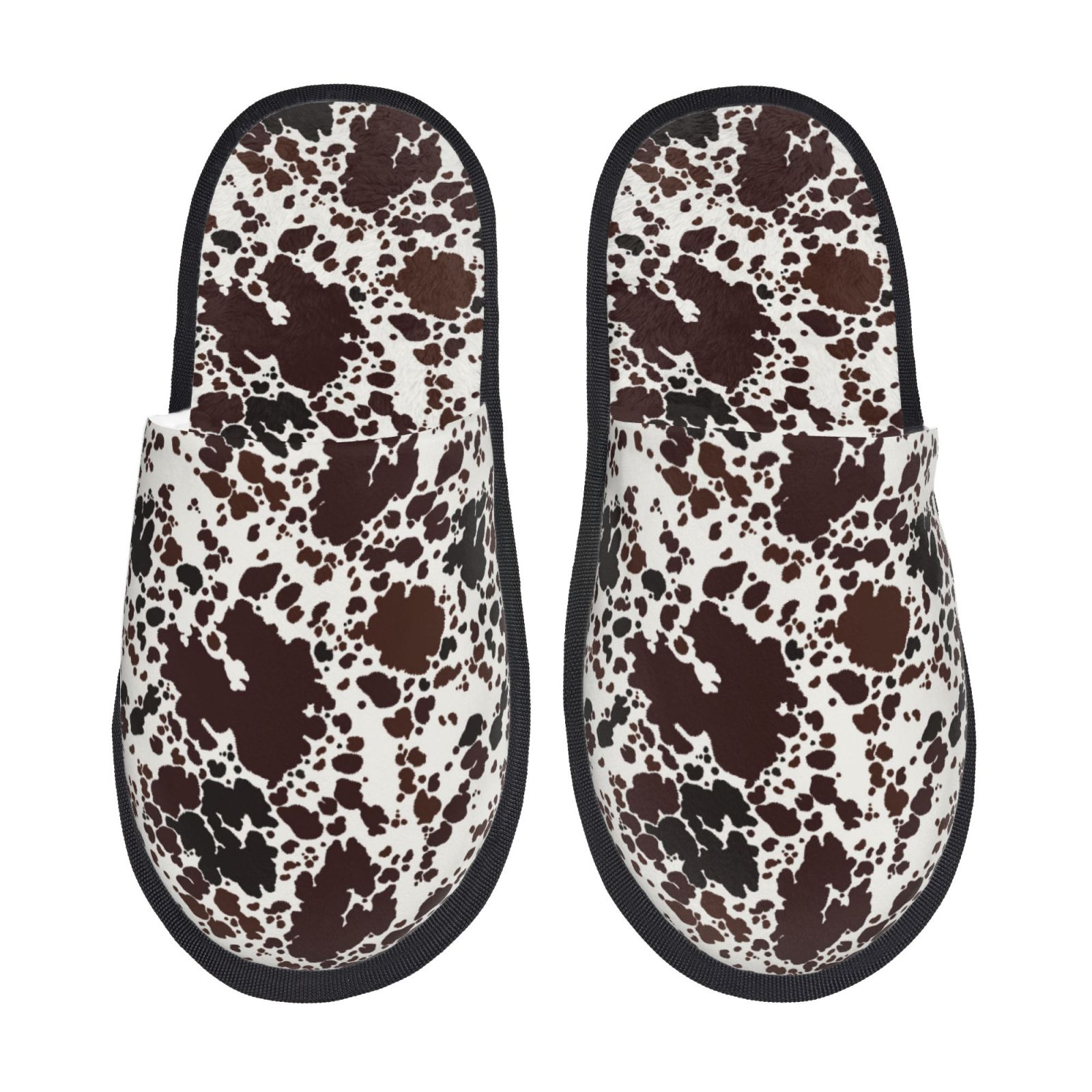 Fotbe Cow Skin Pattern Women's Fuzzy Slippers Plush Slippers Fluffy ...