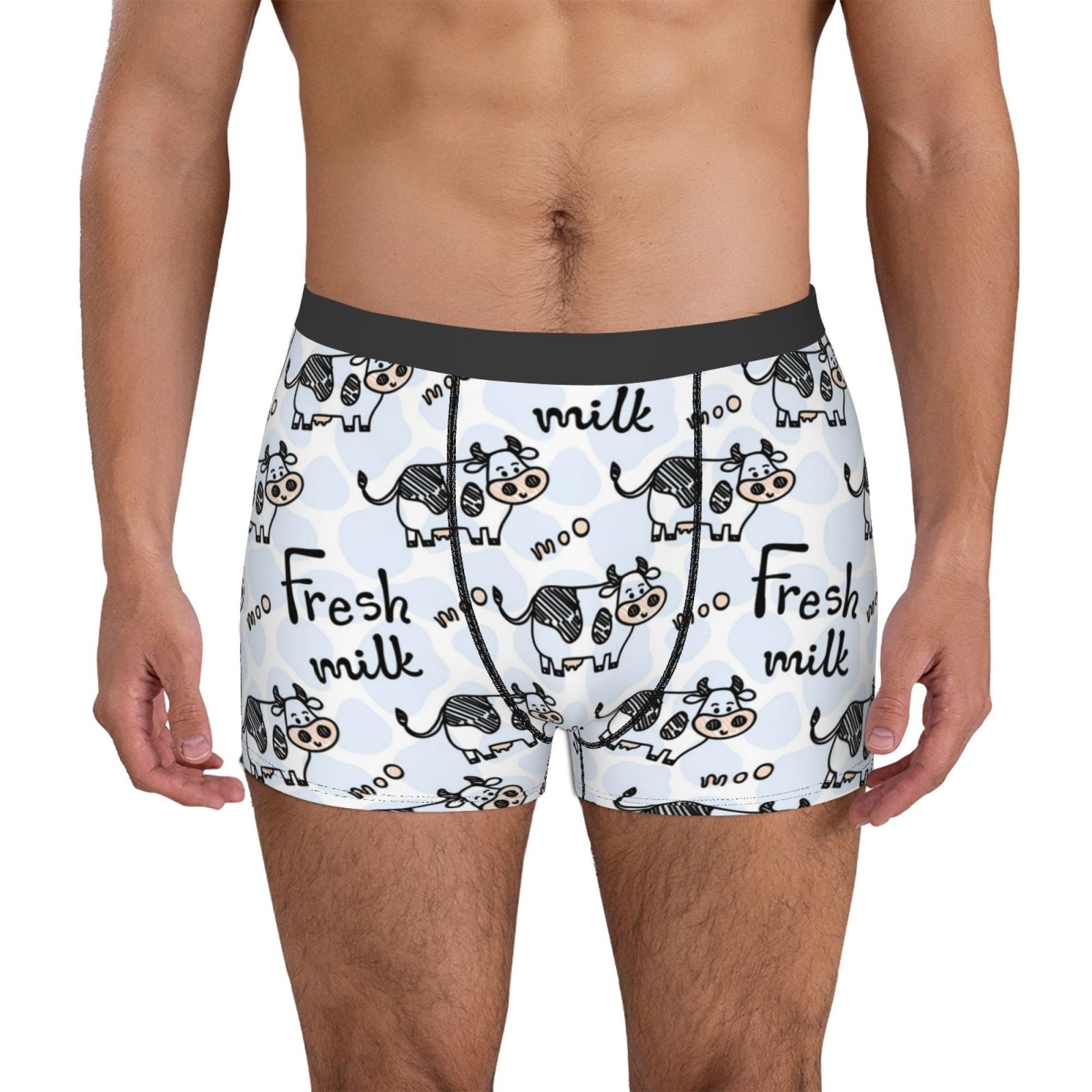 Fotbe Cow With Fresh Milk Men’s Total Support Pouch Boxer Briefs, X ...