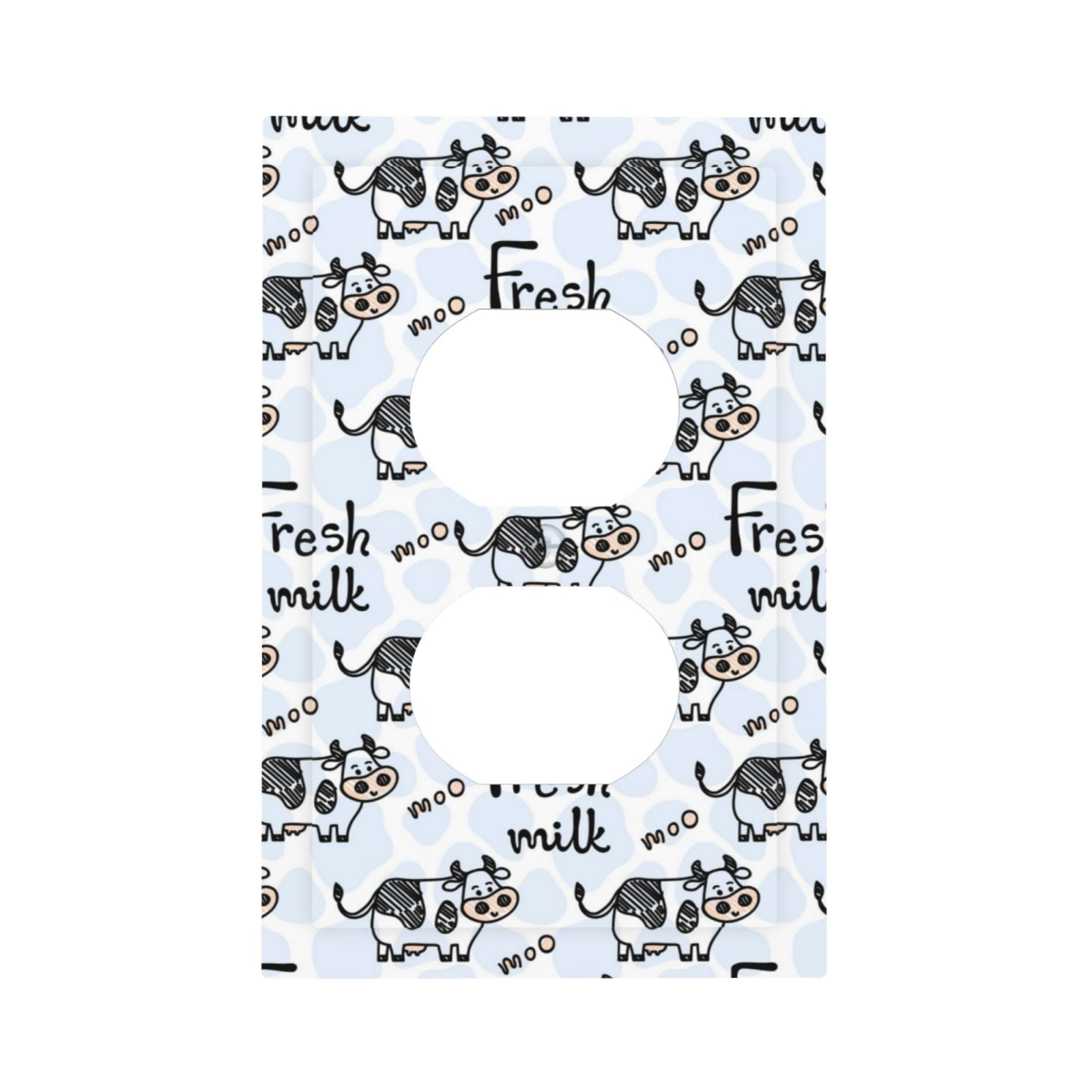 Fotbe Cow With Fresh Milk Print Duplex Receptacle Wall Plate, 1-Gang 5. ...