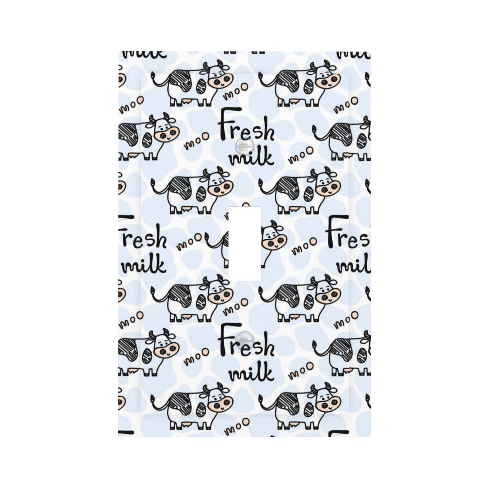 Fotbe Cow With Fresh Milk Print Duplex Receptacle Wall Plate, 1-Gang 5. ...