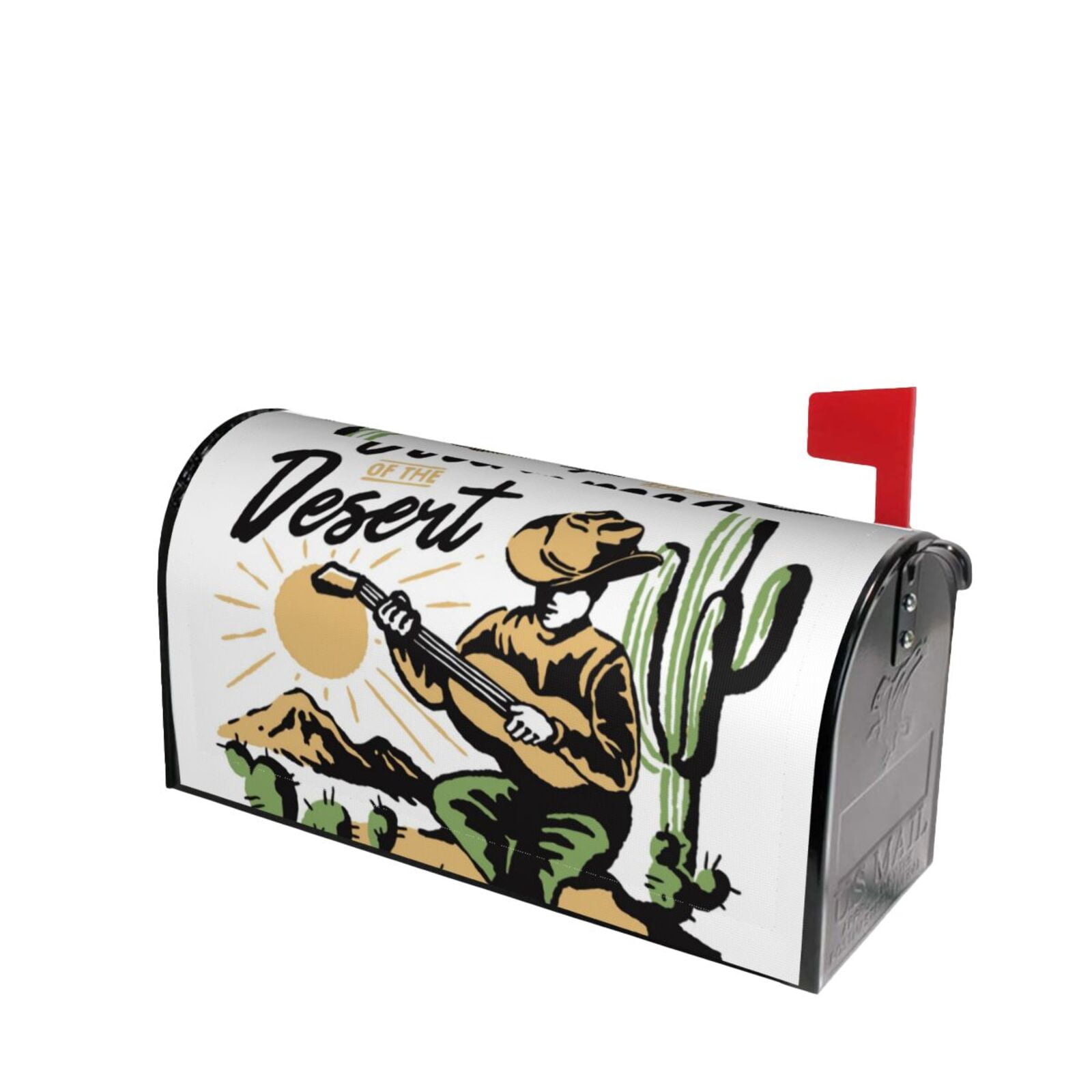 Fotbe Cowboy Playing Guitar Mailbox Covers Post Letter Box Cover Garden ...